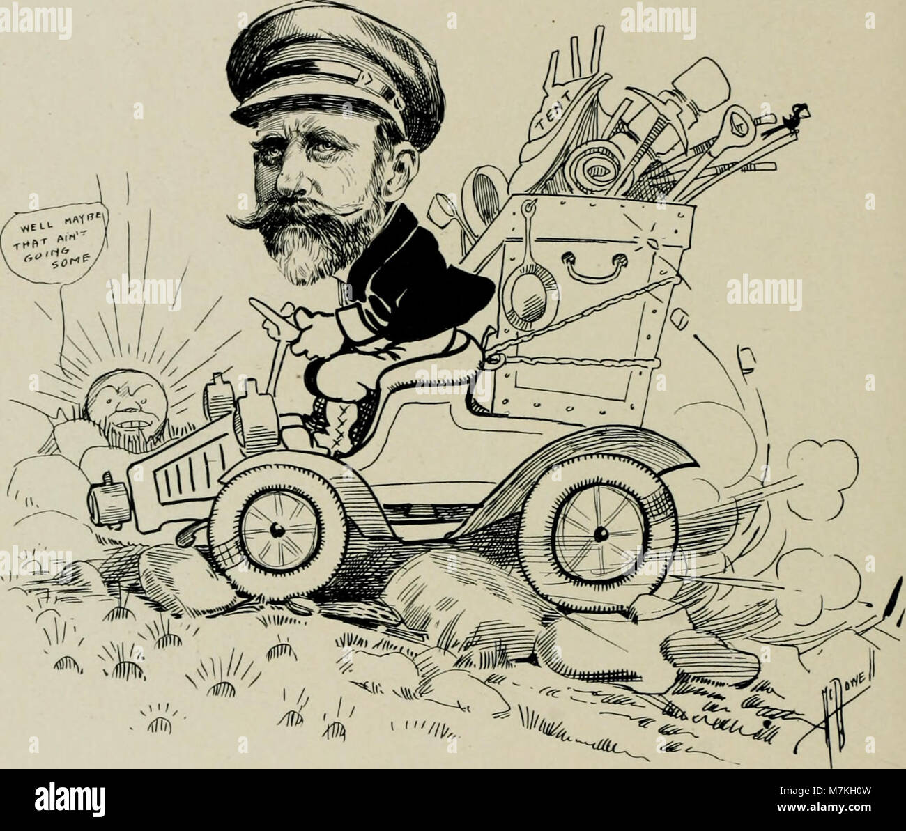 A collection of cartoons and caricatures from 1900 depicting the ...