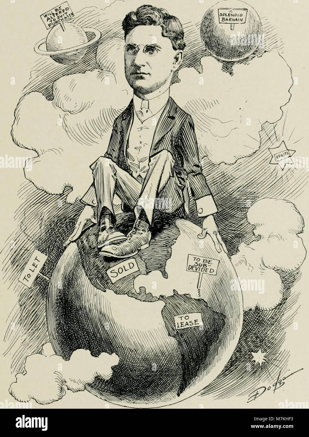This 1900 volume contains cartoons and caricatures portraying the ...