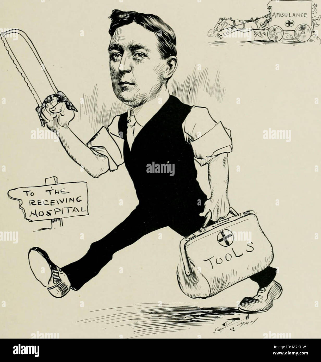 This volume of cartoons and caricatures, published in 1900, humorously ...