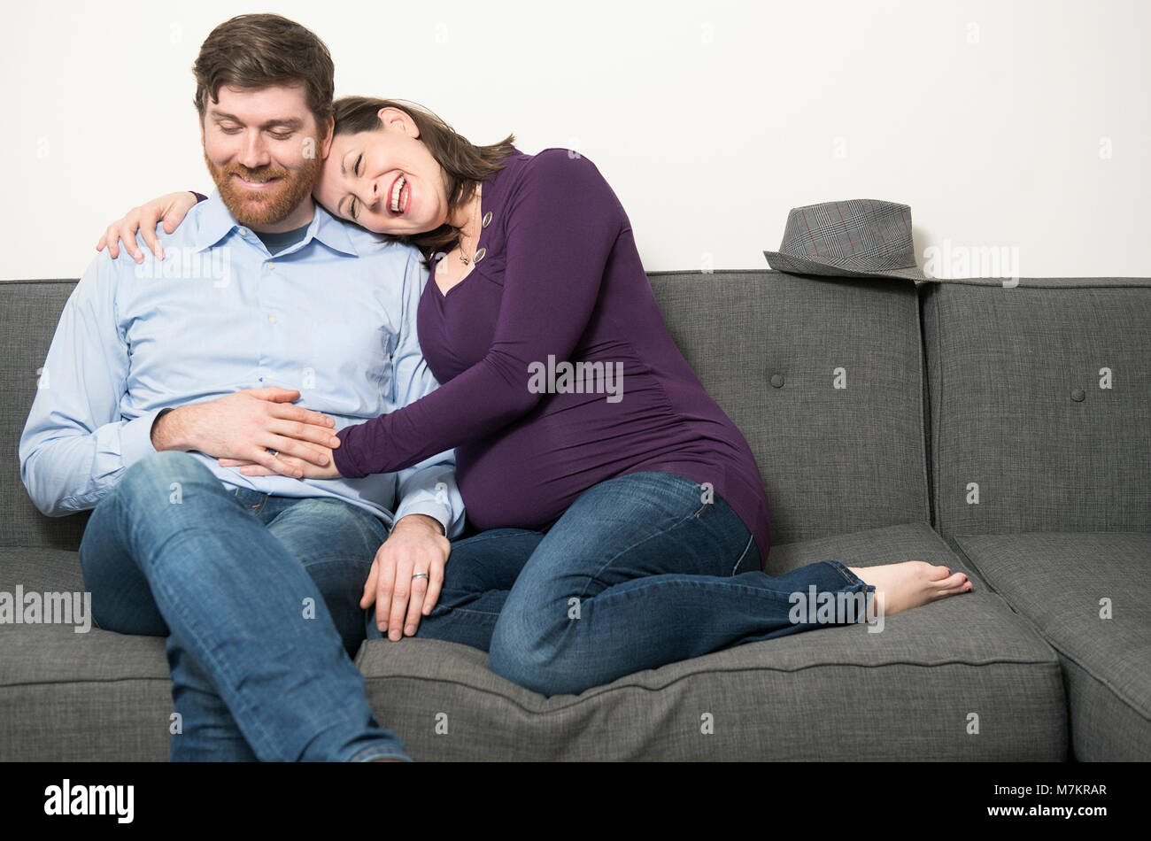 An expectant couple Stock Photo - Alamy
