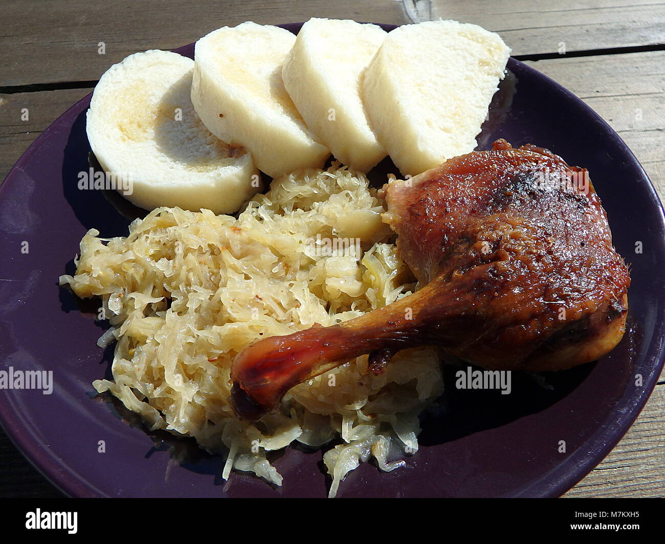 Roast duck thigh with cabbage and dumplings - Slovak traditional food ...
