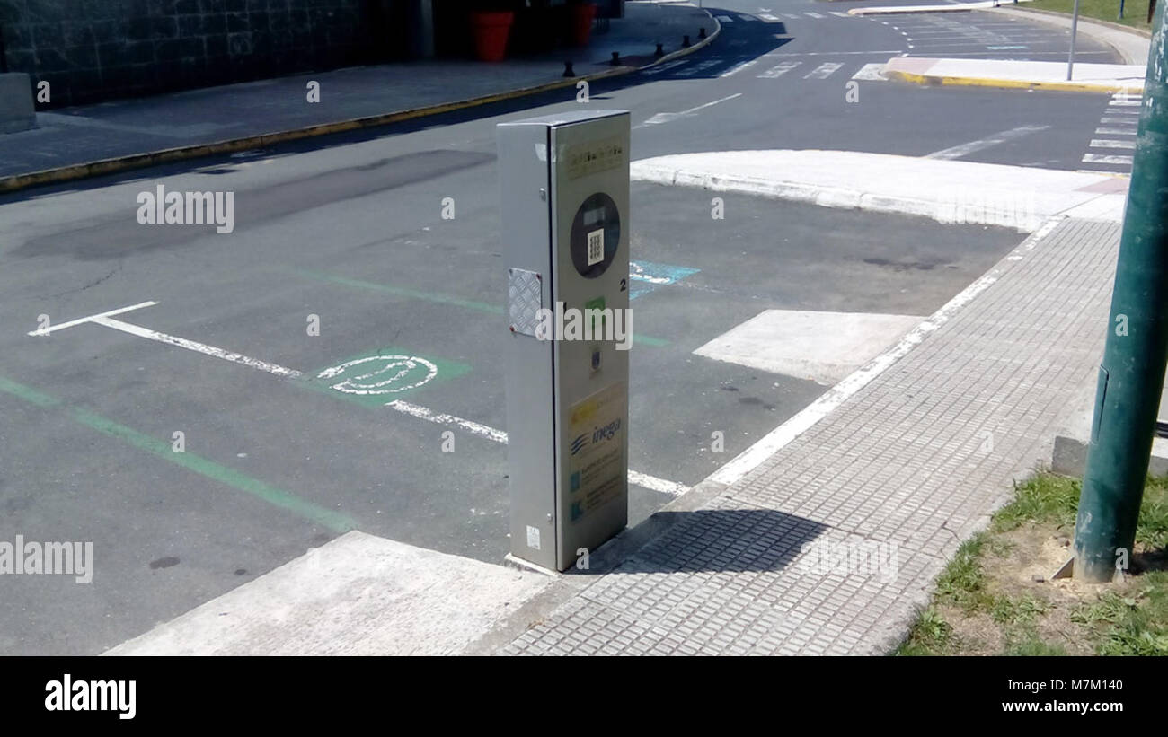 This image depicts an electric car in Narón, Spain, specifically at A ...