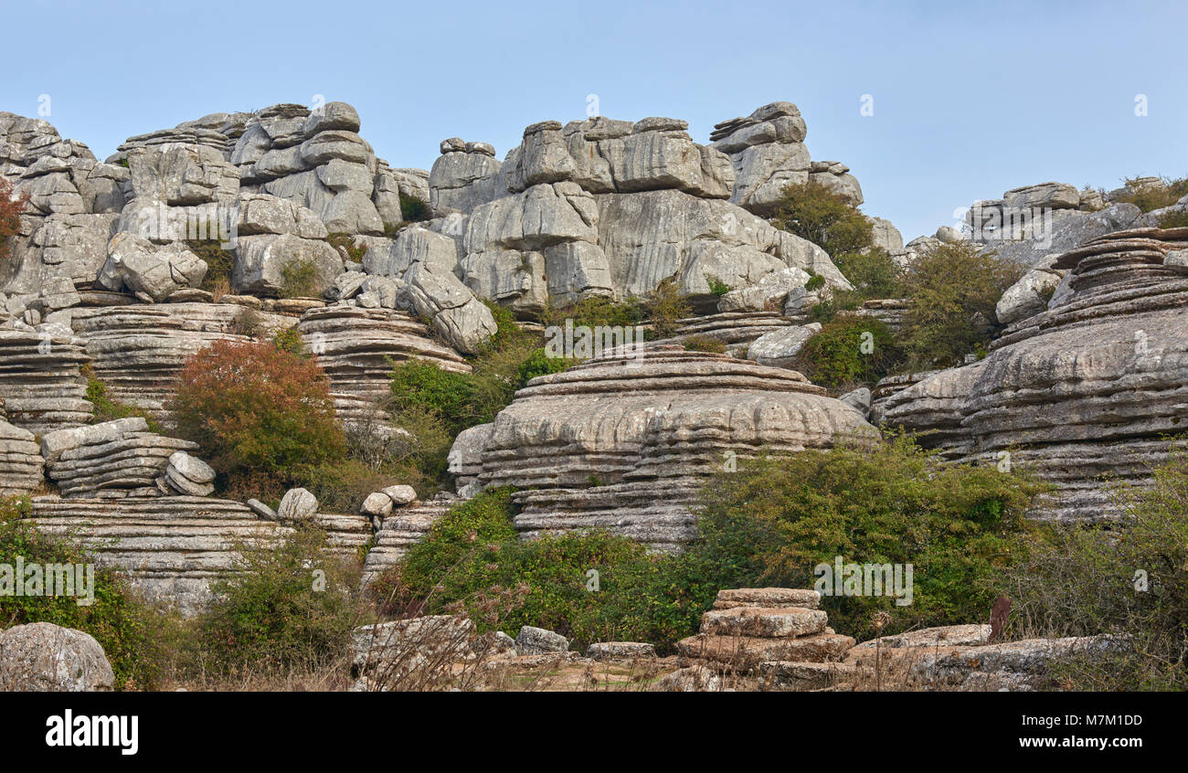Layered Rock formations at a Spanish Nature Reserve in Andalucia Stock ...