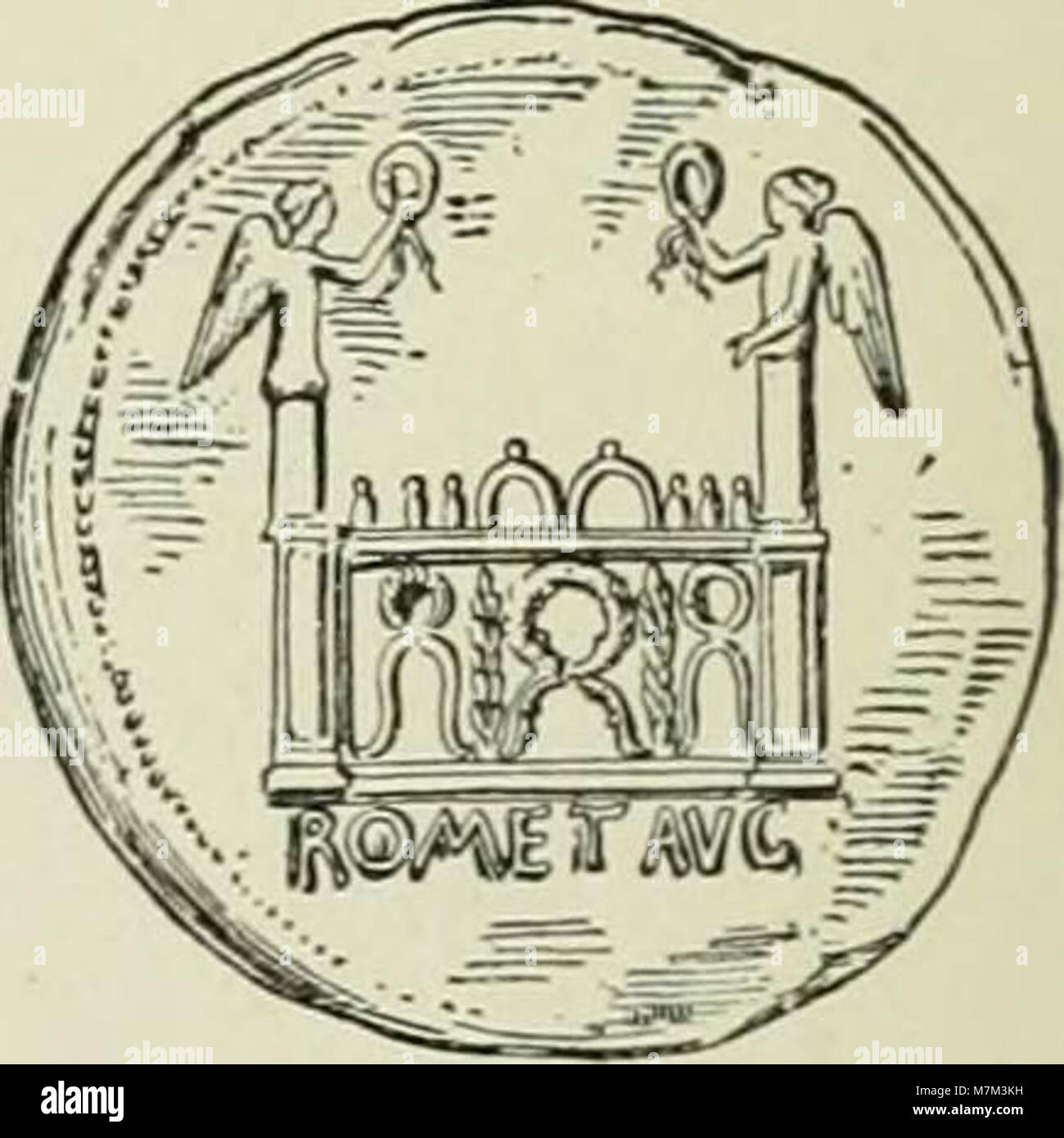 An 1883 depiction of the Altar of Lyon dedicated to Emperor Tiberius ...