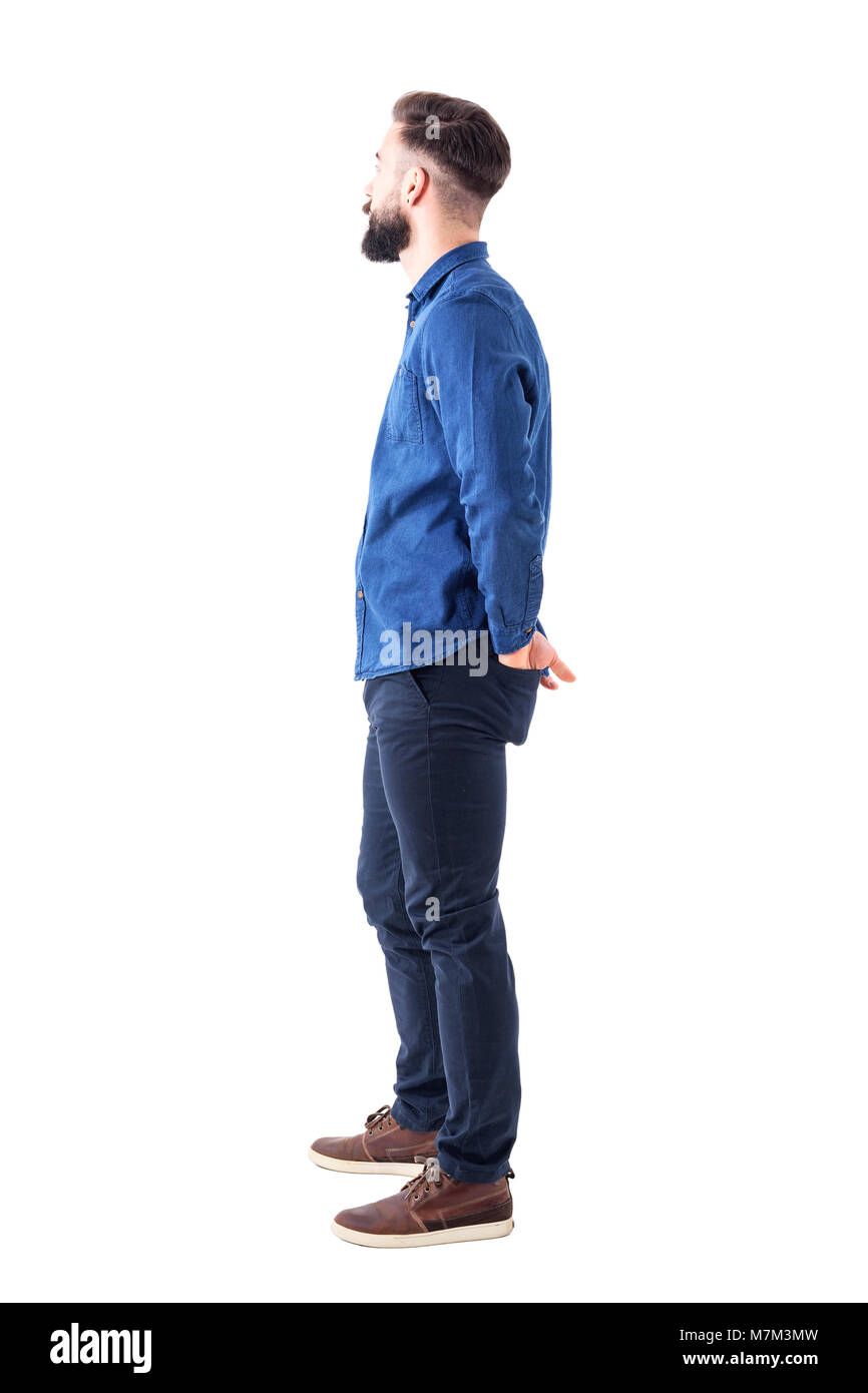 Man hands behind back side view hi-res stock photography and images - Alamy
