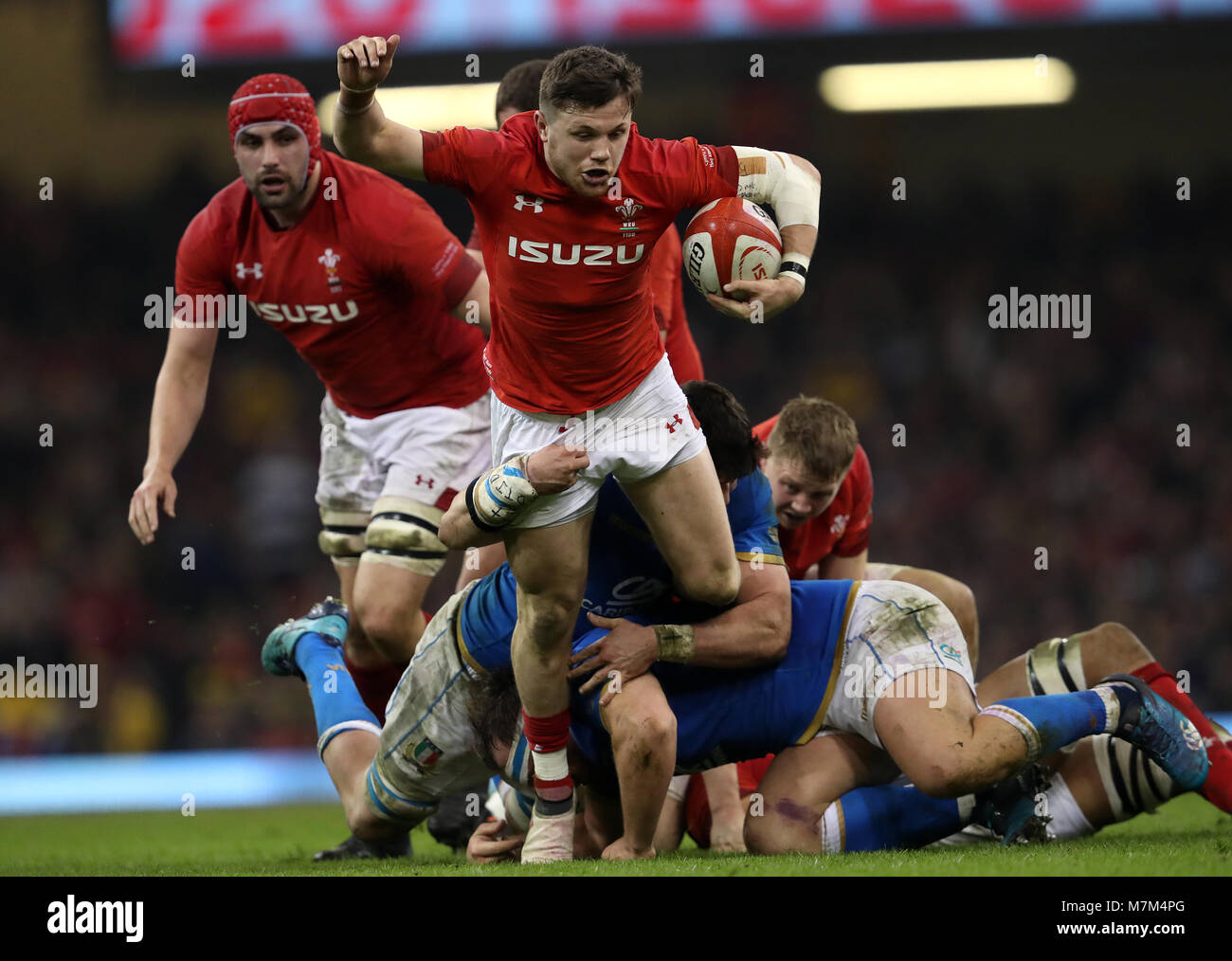 Wales' Steff Evans in action during the NatWest 6 Nations match at the ...
