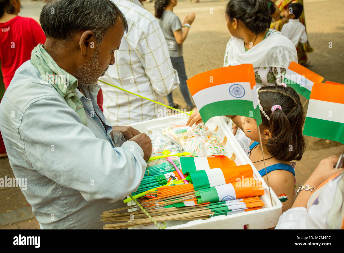 A Man Sells Indian Flag on National Day Stock Photo - Alamy