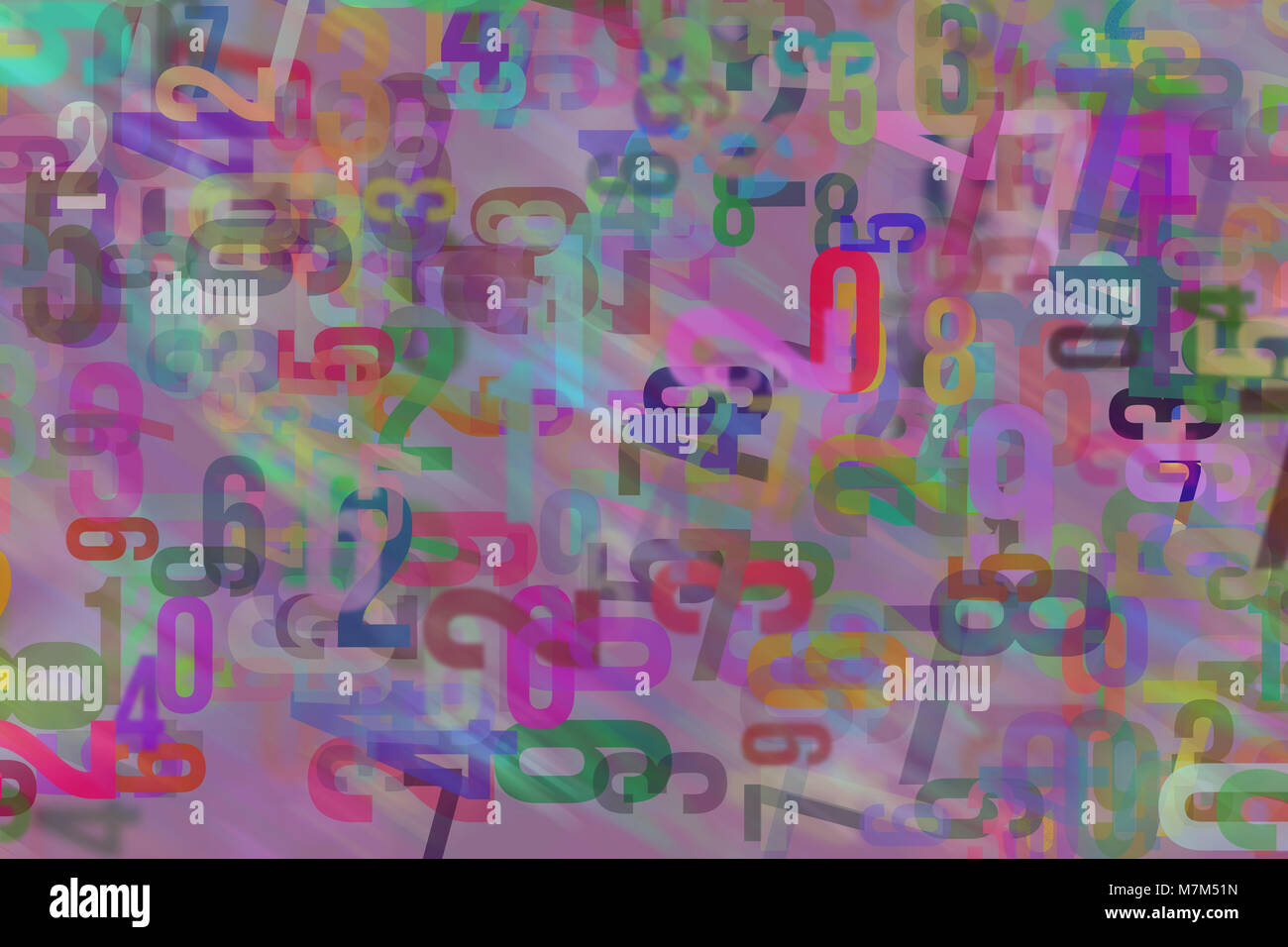 Colorful abstract texture with number from 0 to 9 for design background ...