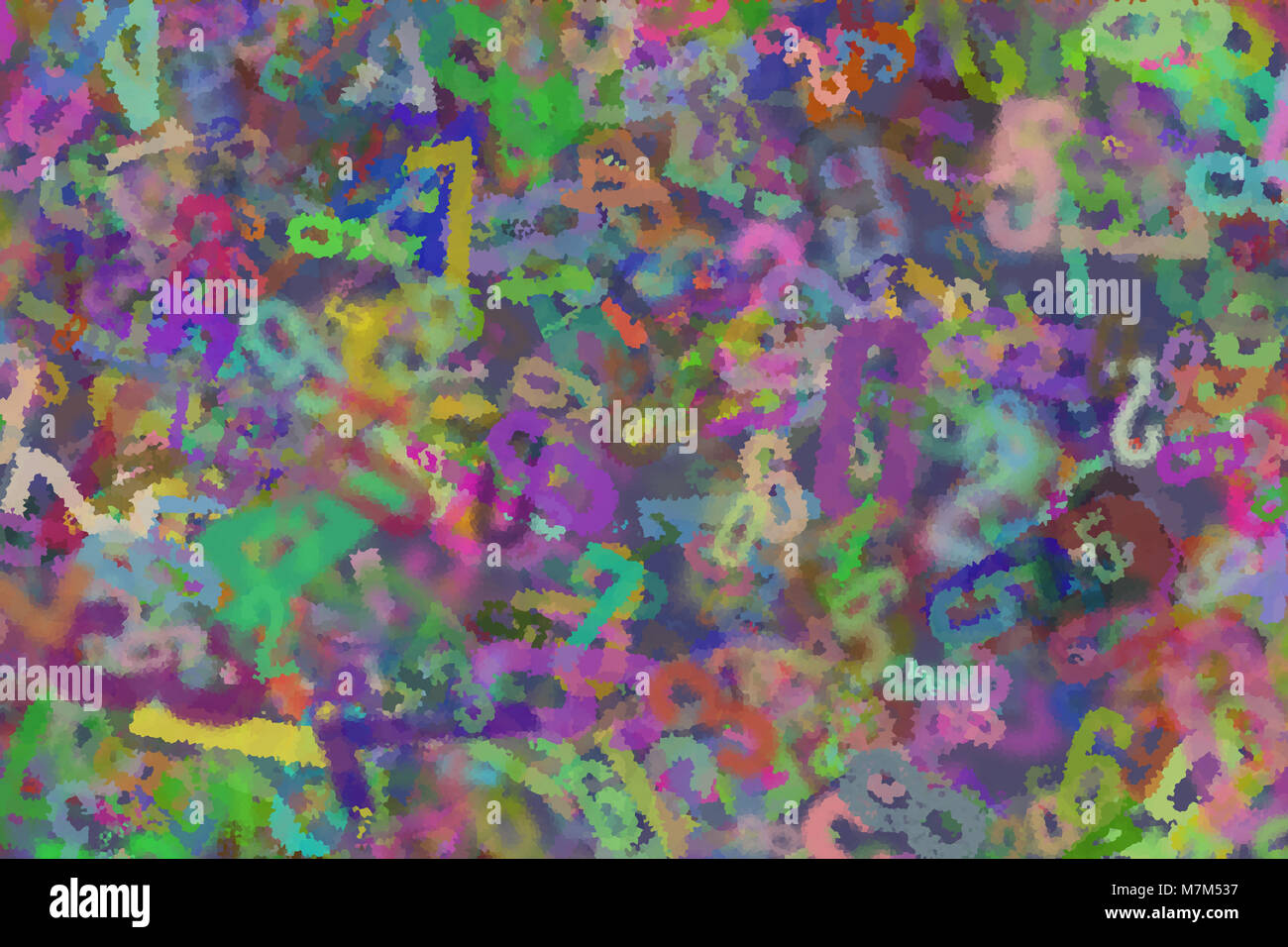 Colorful abstract texture with number from 0 to 9 for design background ...