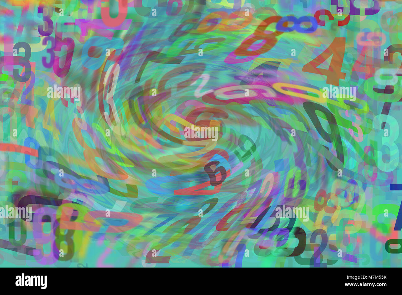 Colorful abstract texture with number from 0 to 9 for design background ...