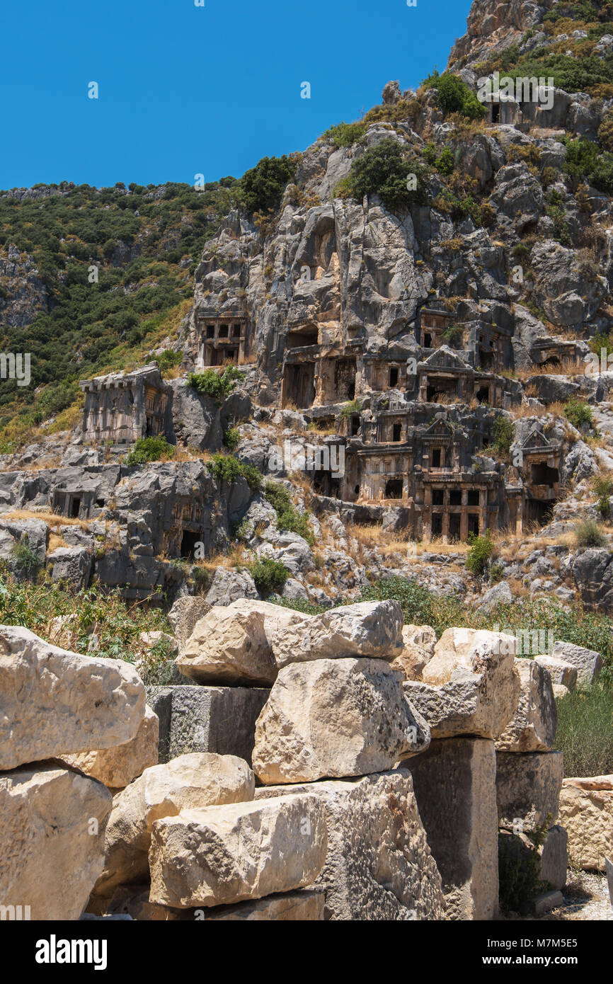 Ancient lycian Myra rock tomb Stock Photo - Alamy