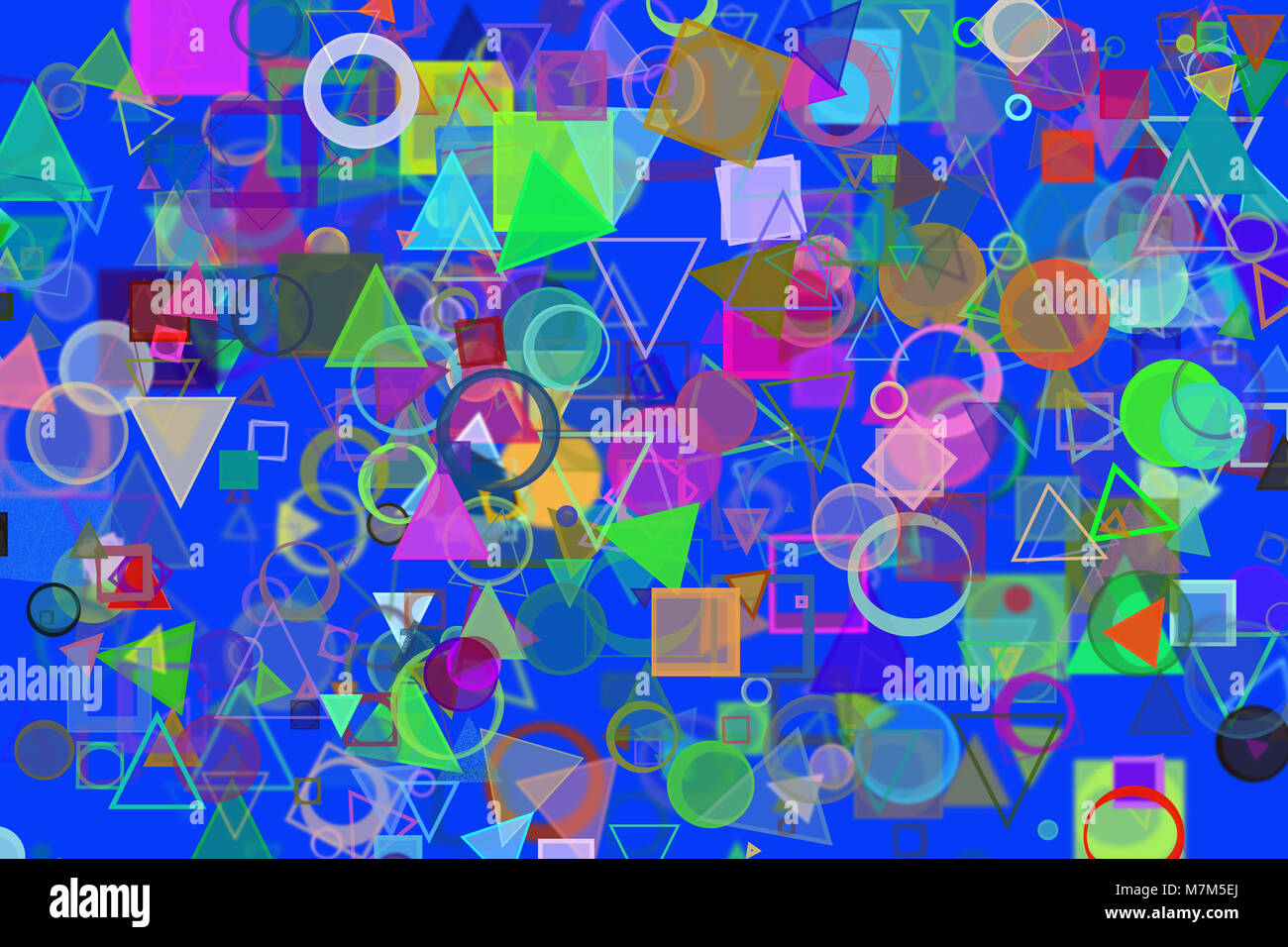 Random circle, square, rectangle & triangle shape, digital generative ...