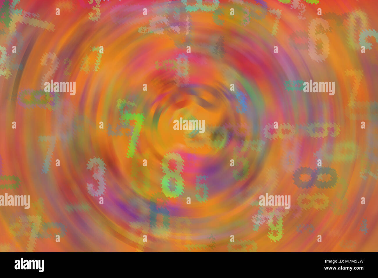 Colorful abstract texture with number from 0 to 9 for design background ...