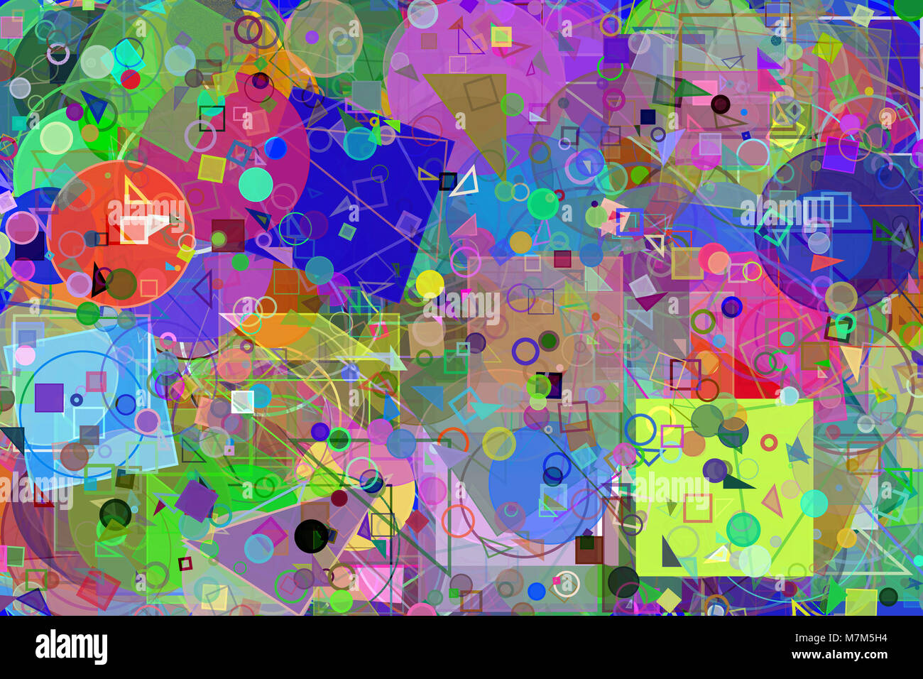 Random circle, square & rectangle shape, digital generative art for ...