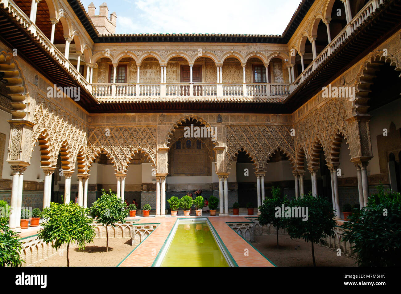 The Alcazar of Seville, a royal palace in Seville, Spain, originally ...
