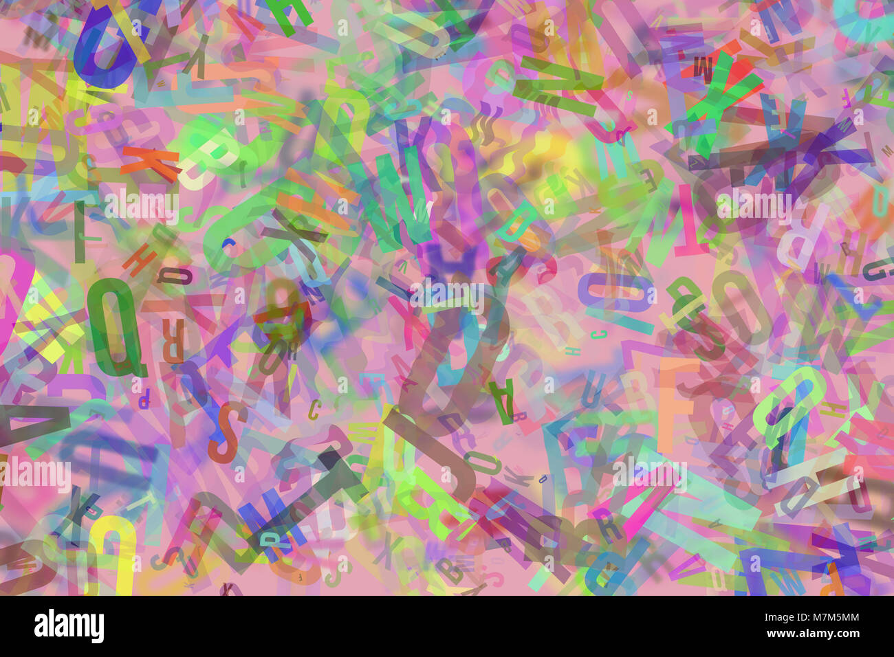 Colorful abstract texture with alphabets letters from A to Z for design ...