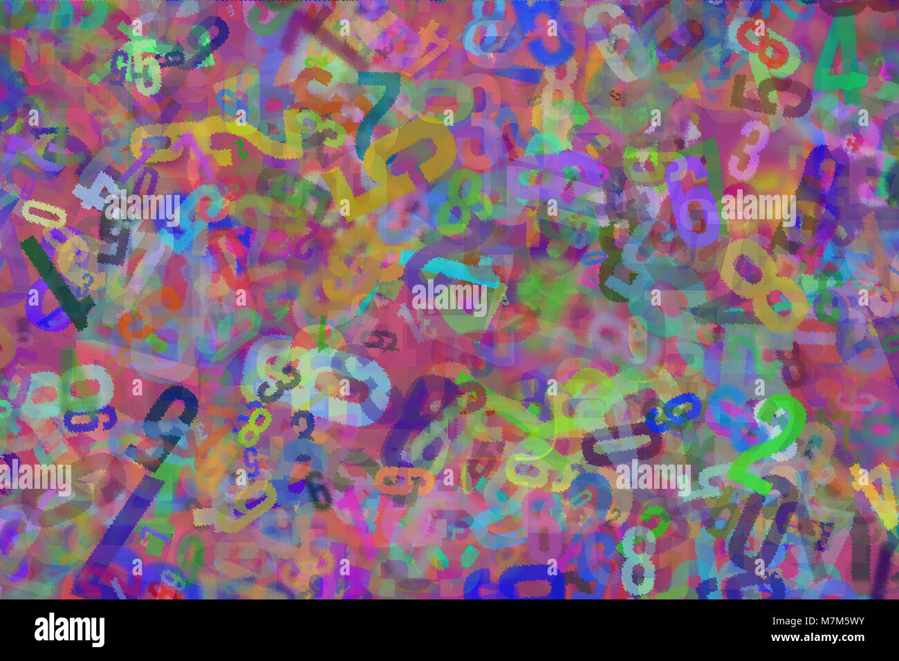 Colorful abstract texture with number from 0 to 9 for design background ...