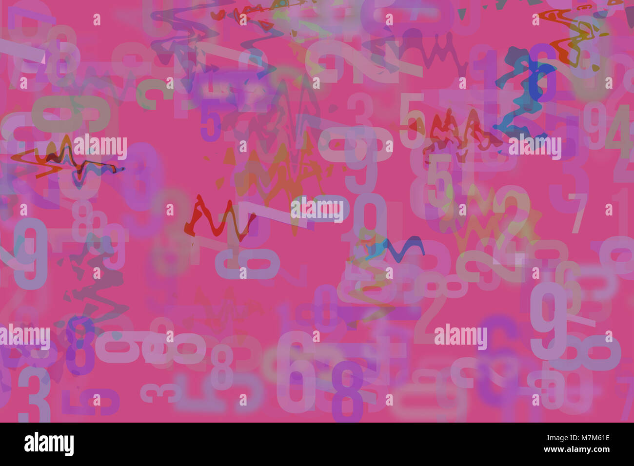 Colorful abstract texture with number from 0 to 9 for design background ...