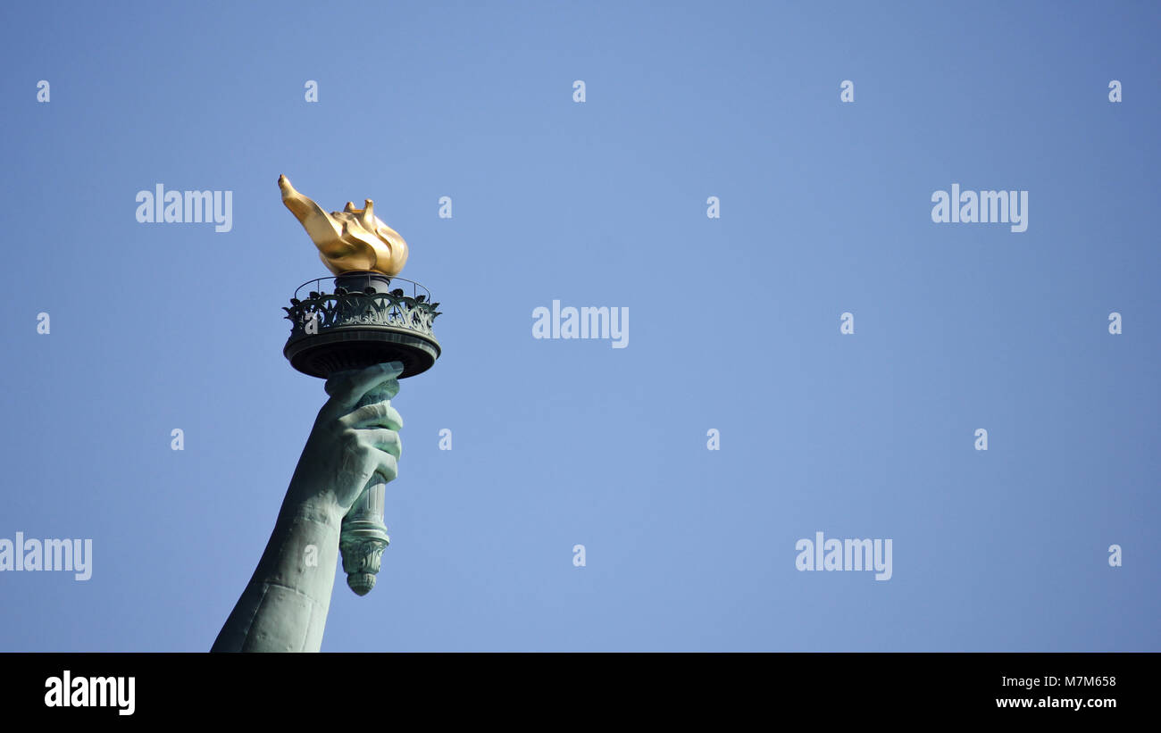 Statue of Liberty Torch. Statue of Liberty detail, torch Stock Photo ...