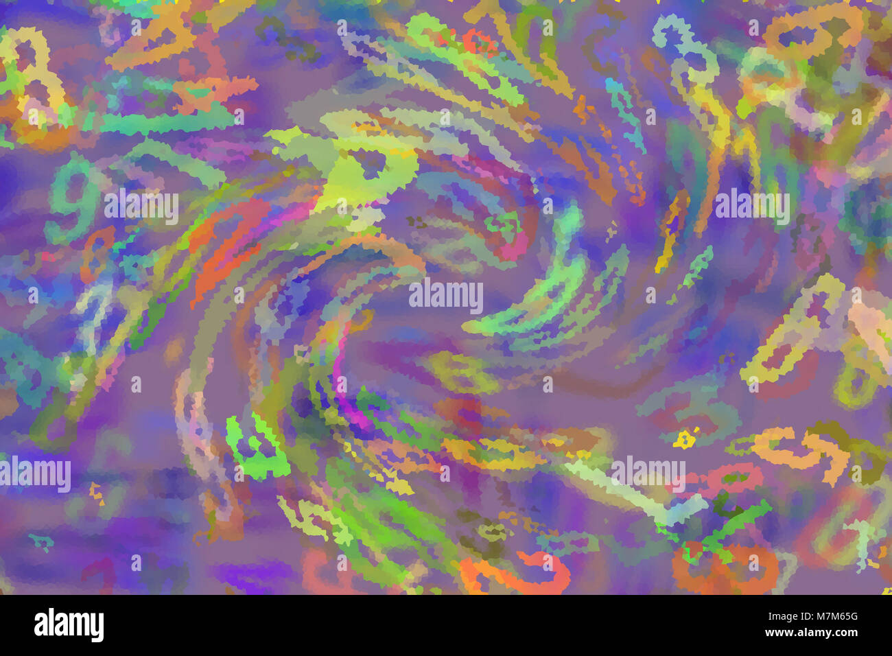 Colorful abstract texture with number from 0 to 9 for design background ...