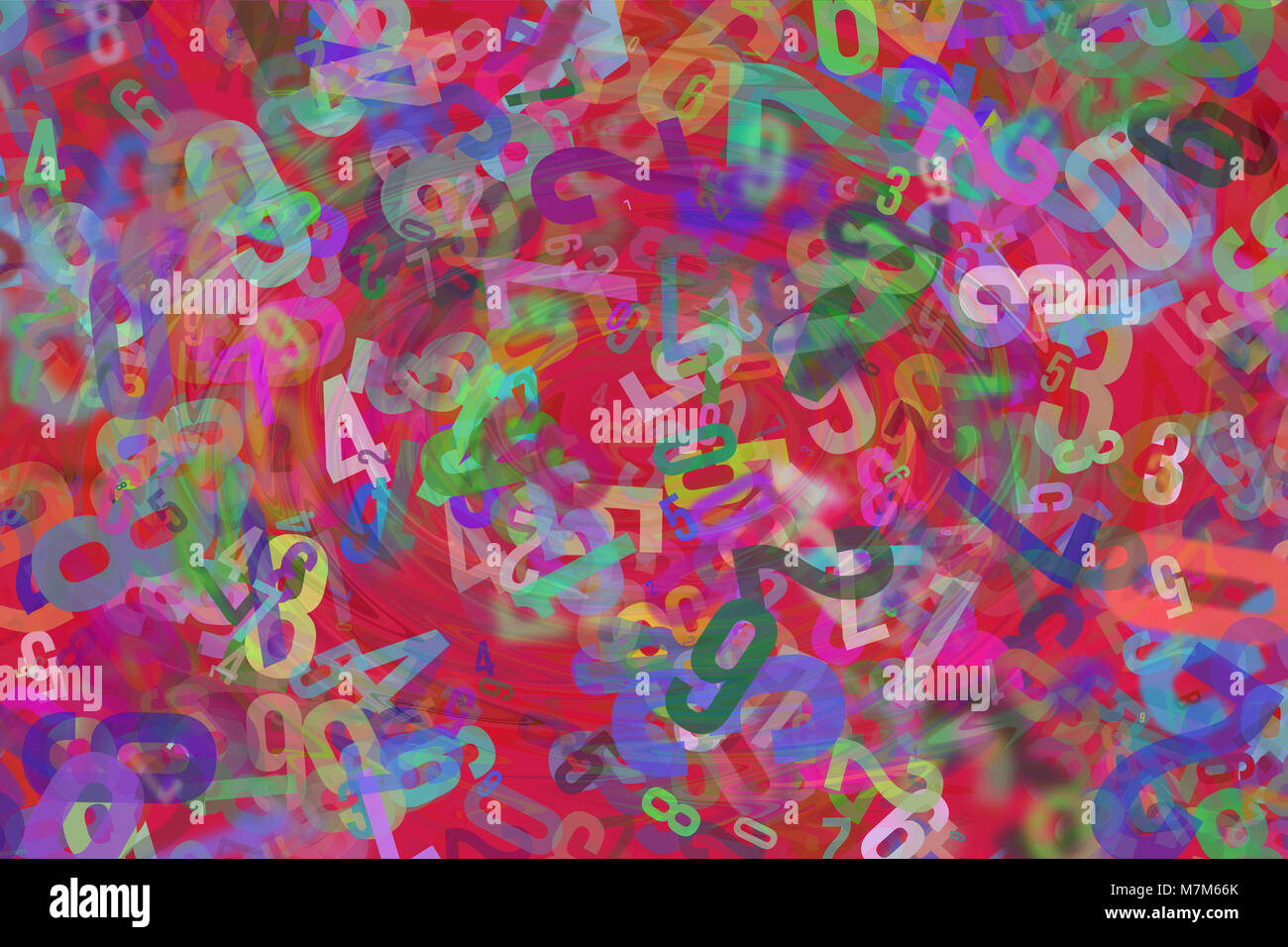 Colorful abstract texture with number from 0 to 9 for design background ...