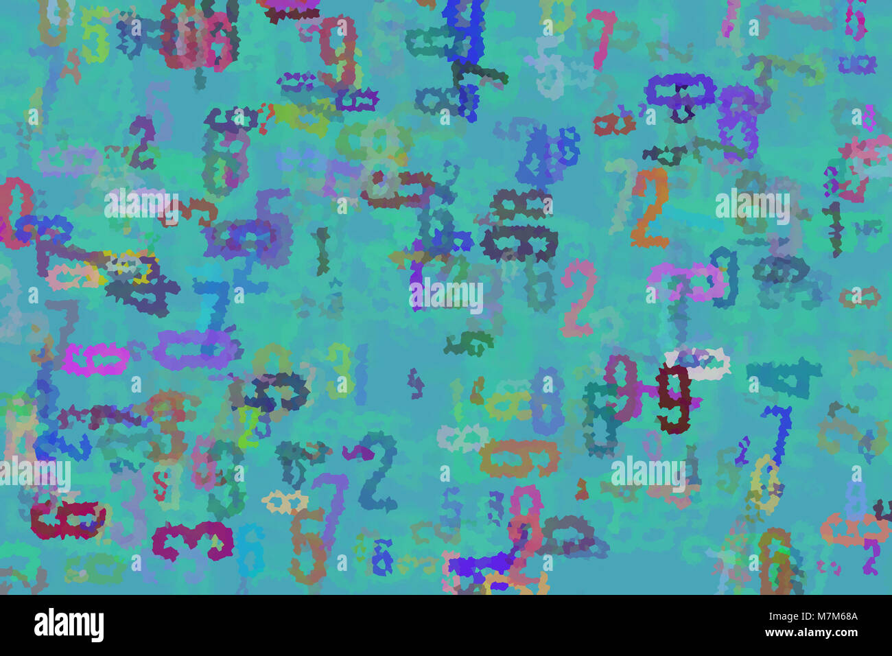 Colorful abstract texture with number from 0 to 9 for design background ...