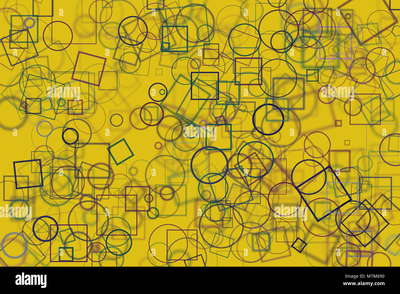 Random circle, square & rectangle shape, digital generative art for ...