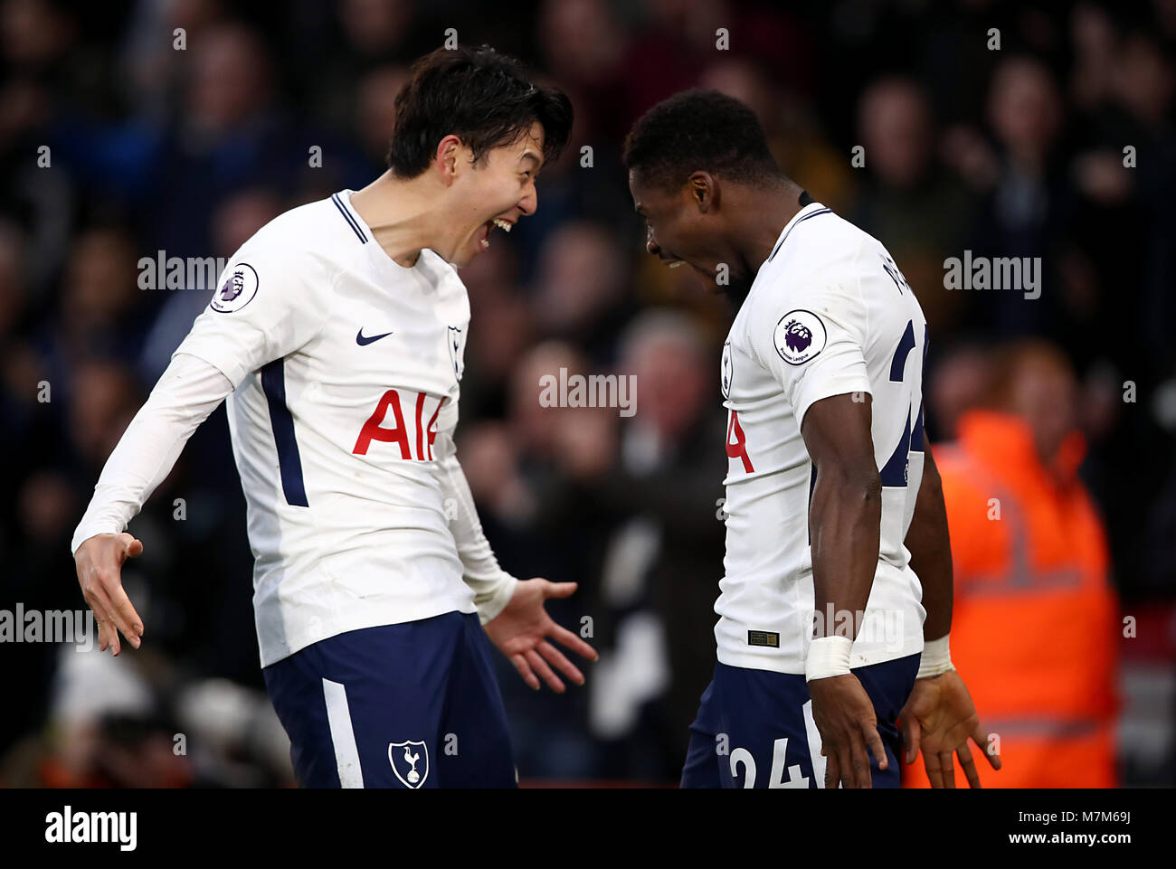Tottenham Hotspur's Serge Aurier scores his side's fourth goal of the ...