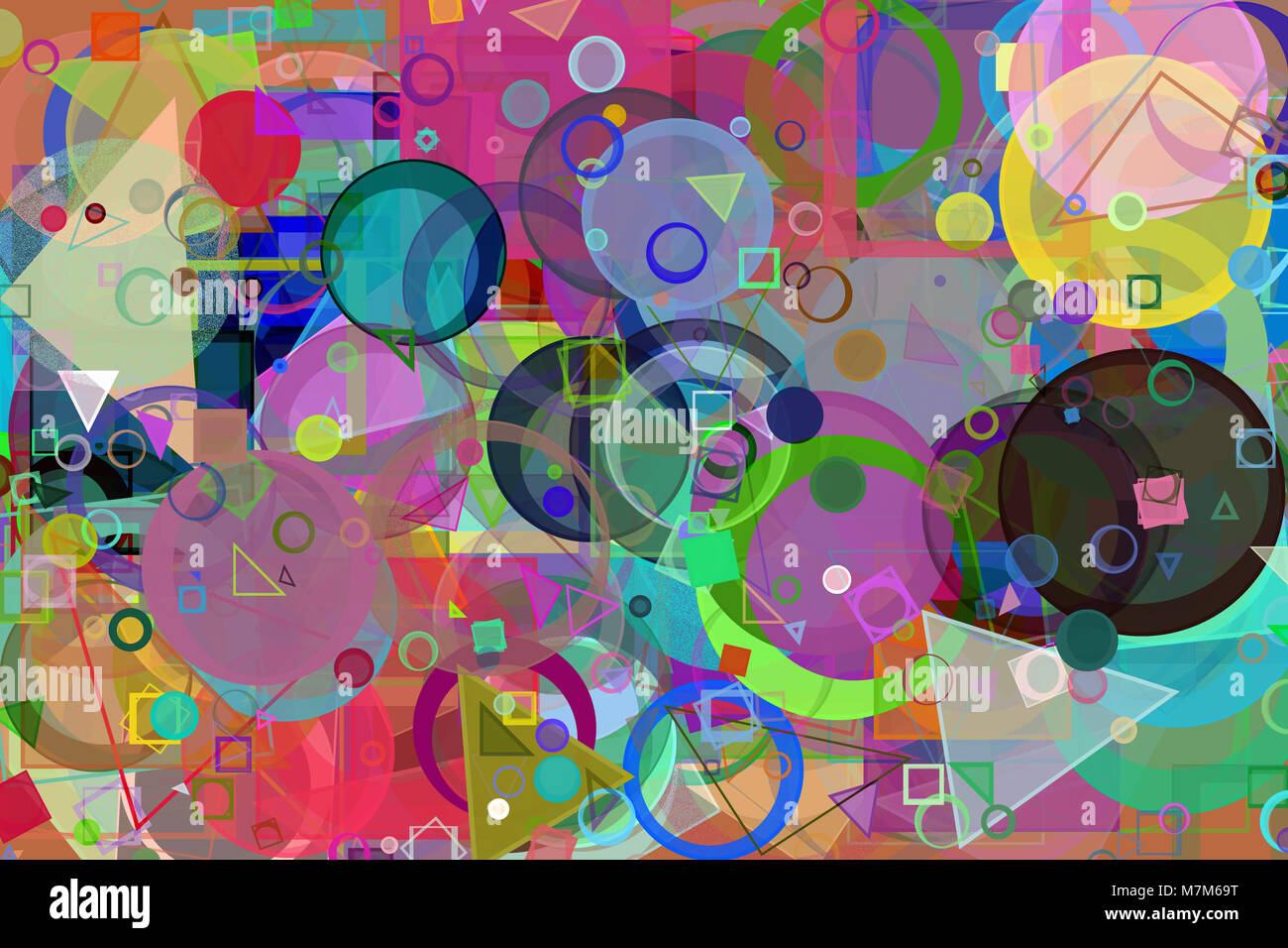 Random circle, square & rectangle shape, digital generative art for ...