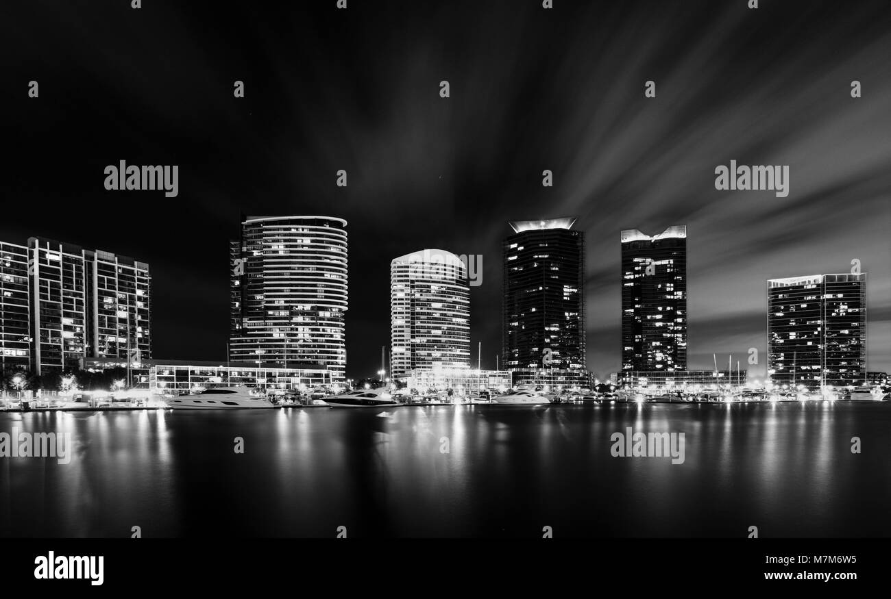 Docklands at night Stock Photo - Alamy