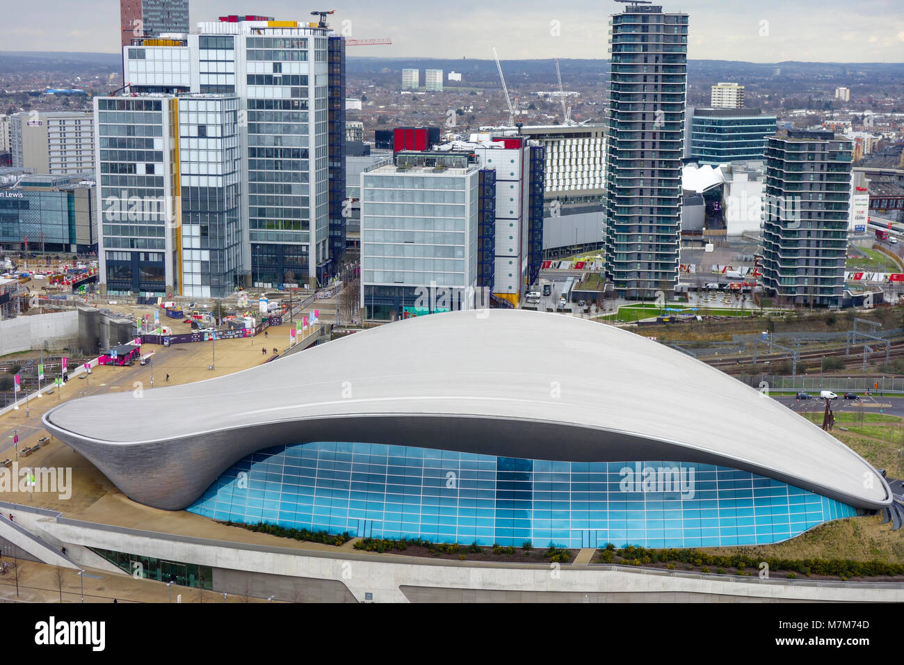 Aquatics centre london aerial hi-res stock photography and images - Alamy