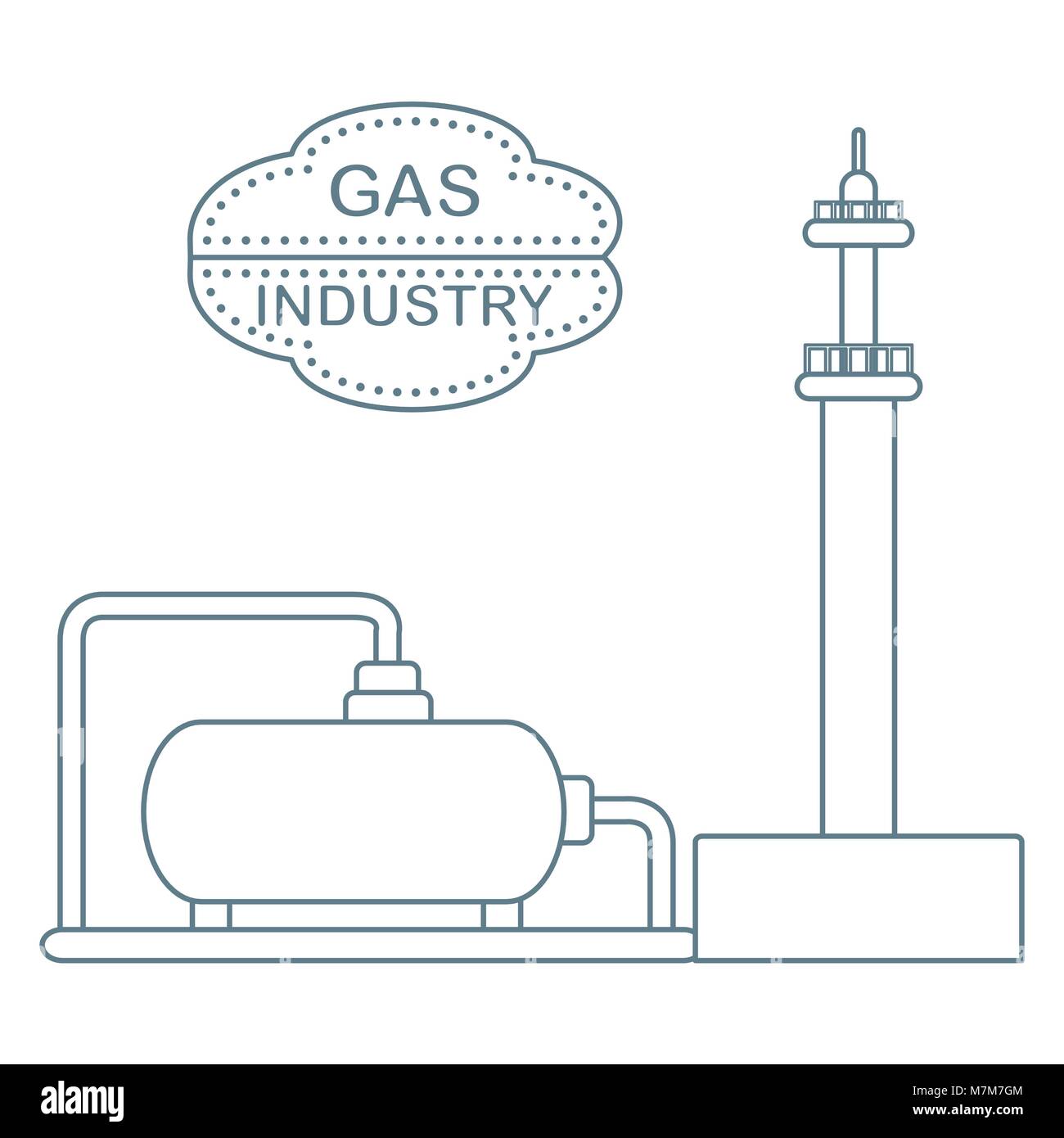 Gas processing plant. Gas storage tank. Design for announcement ...