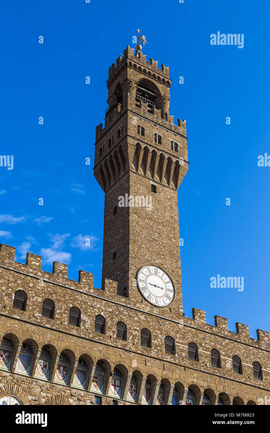 The tower of the Palazzo Vecchio. Florence. Italy Stock Photo - Alamy