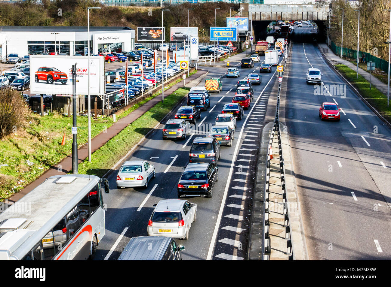 The customary east-bound traffic tailback on the North Circular Road ...