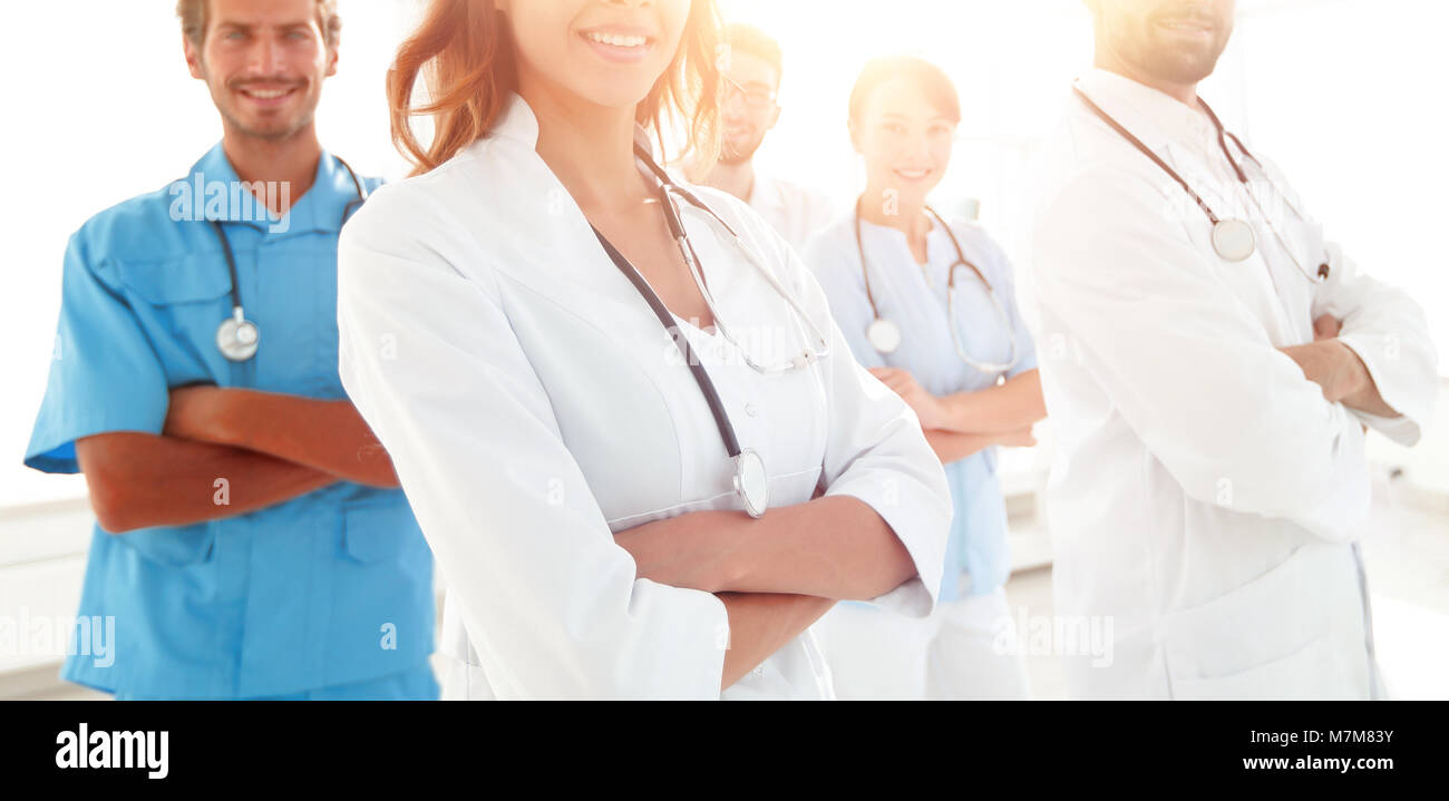 bottom view.professional team of doctors medical center Stock Photo - Alamy