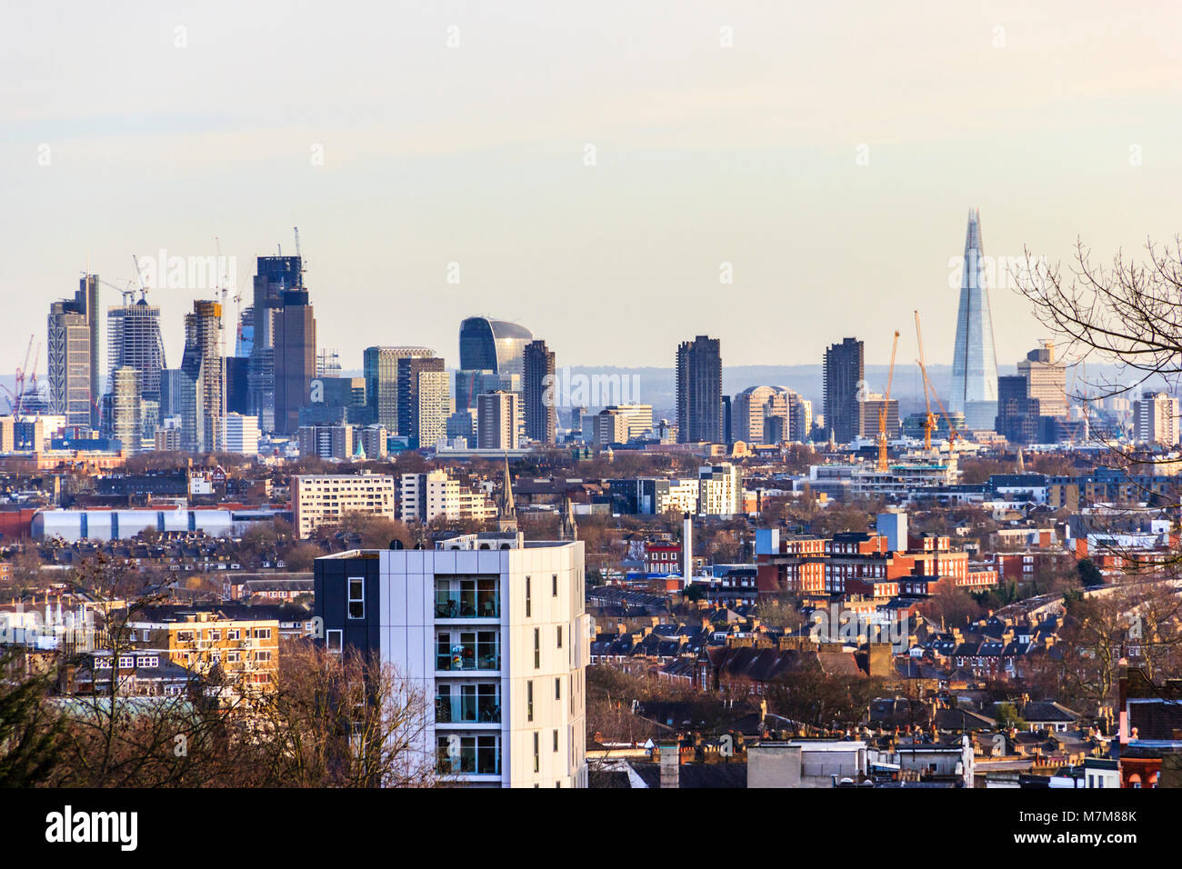View of the City of London from Hornsey Lane Bridge, Archway, North ...