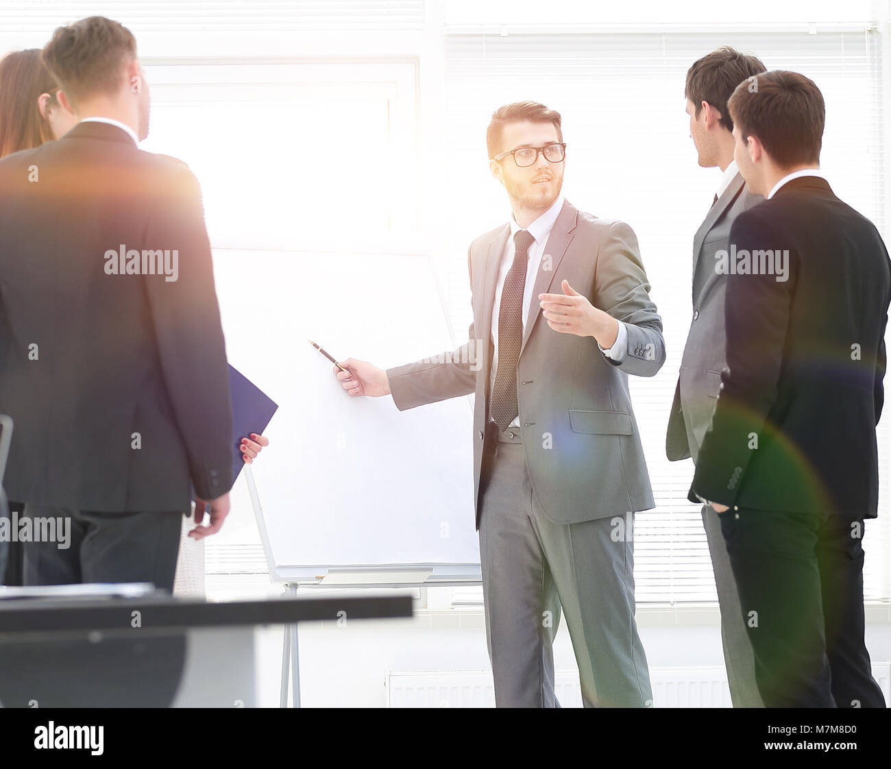 Manager conducts a master class for business team Stock Photo - Alamy