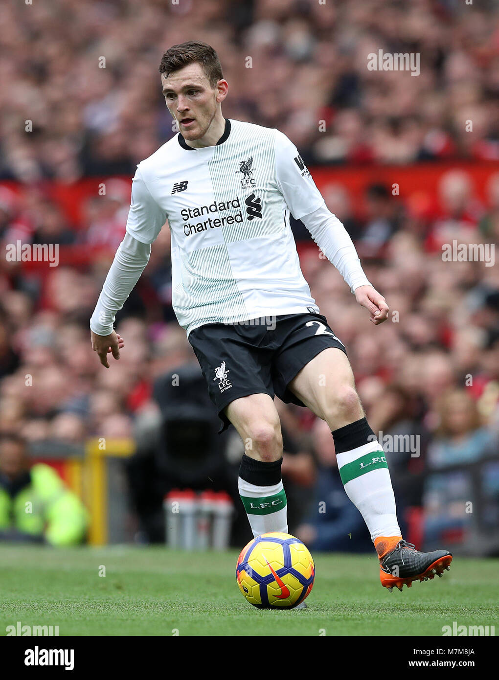 Liverpool's Andrew Robertson during the Premier League match at Old ...