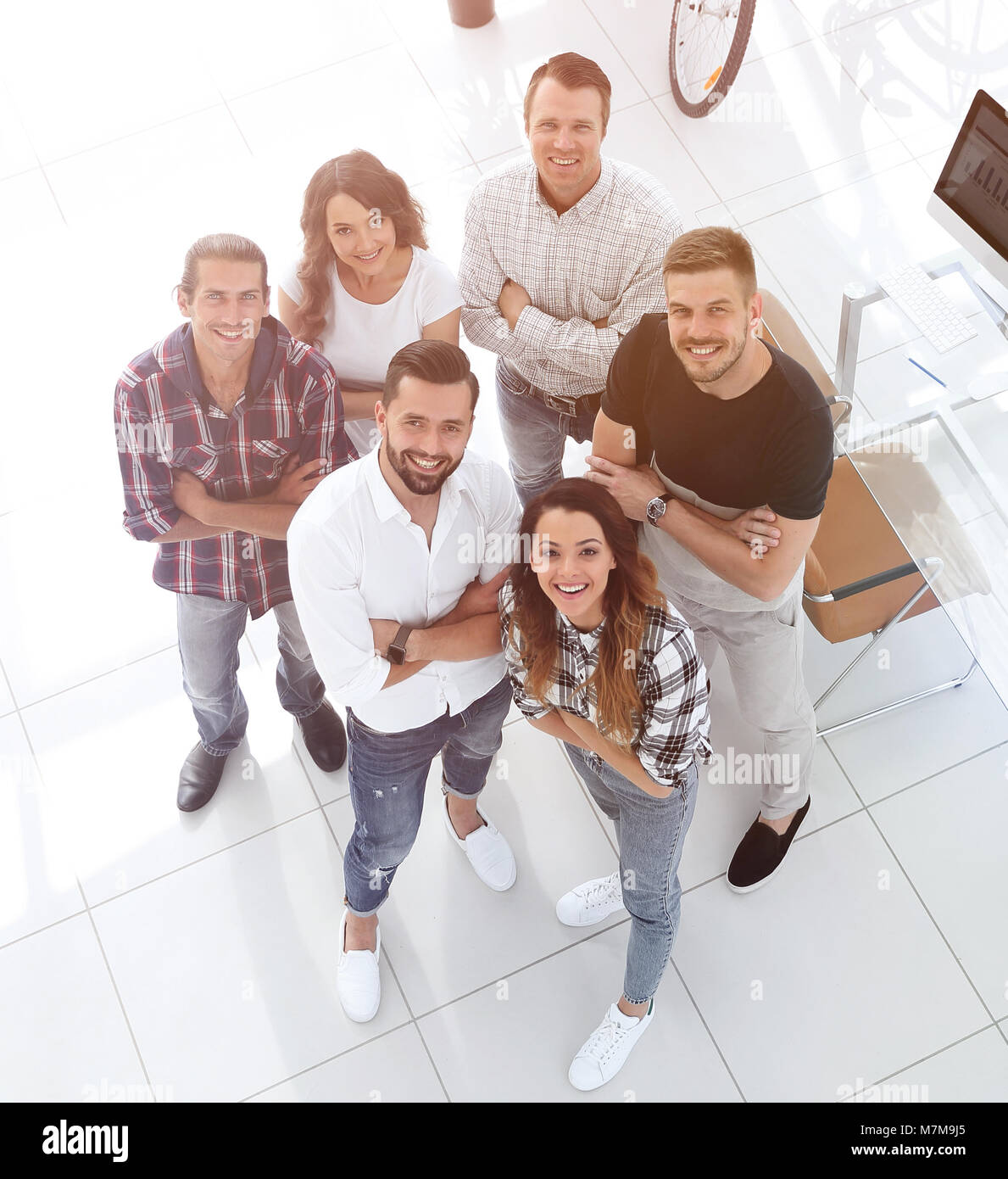 Office Team Standing Near The Desk High Resolution Stock Photography ...