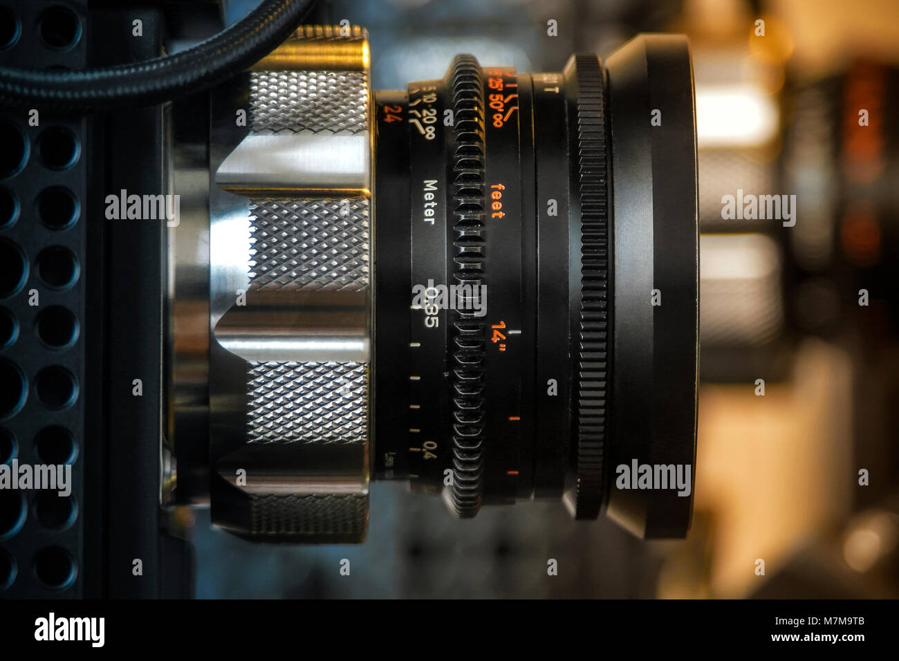 Detail from lens of video camera Stock Photo - Alamy