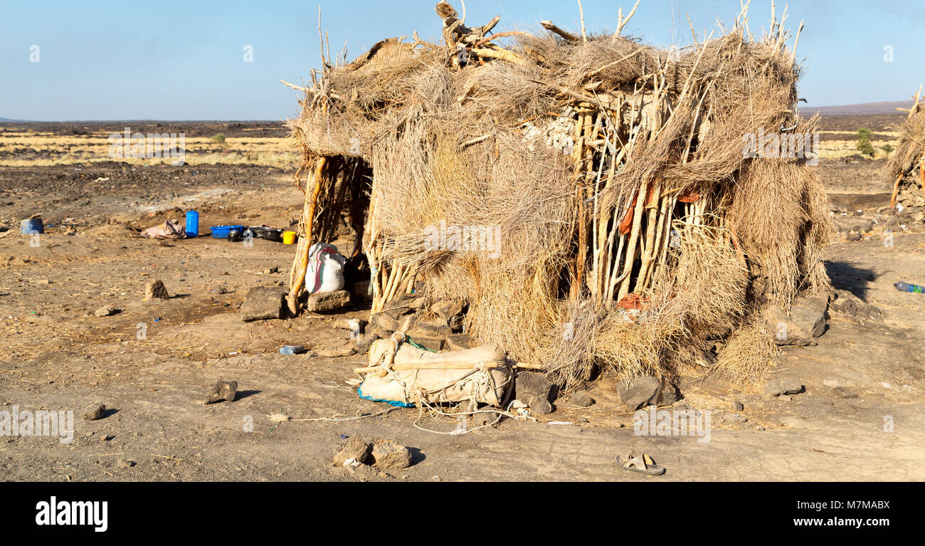 in ethiopia africa the poor house of people in the desert of stone ...