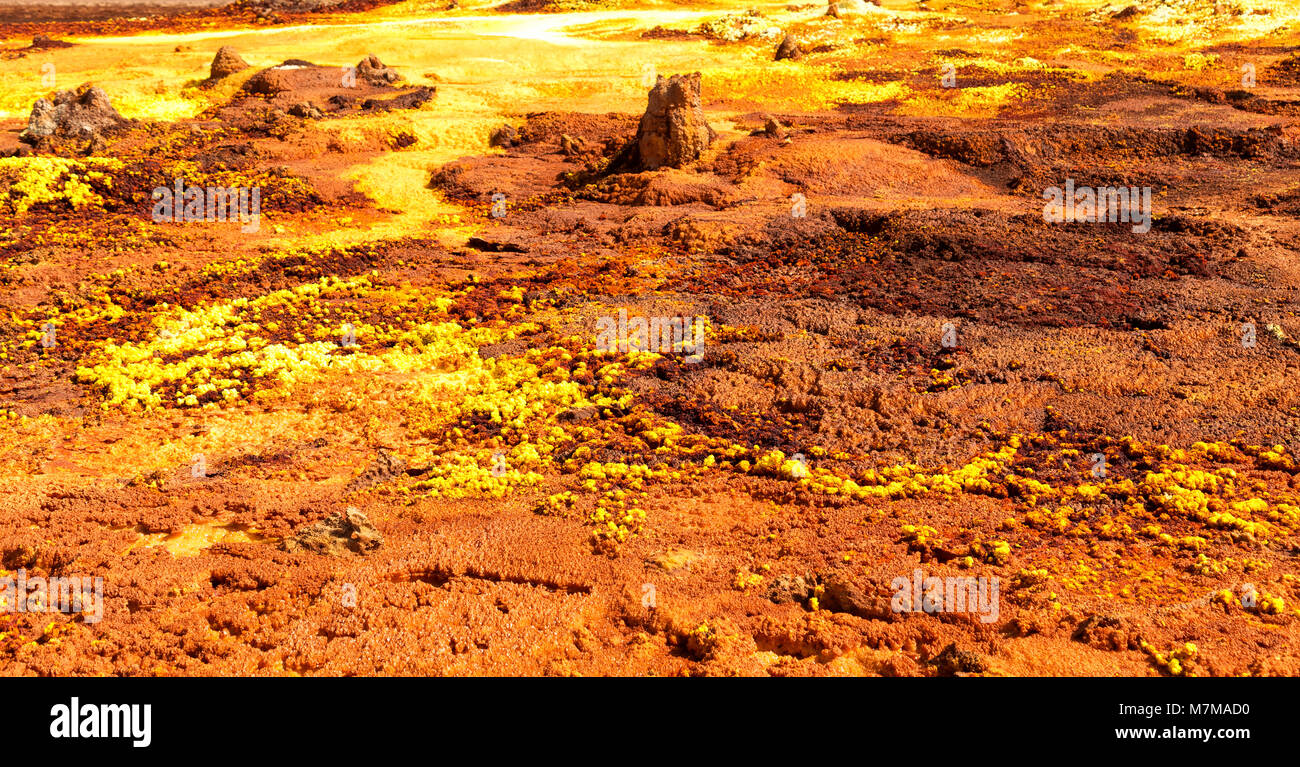 in danakil ethiopia africa the volcanic depression of dallol Stock ...