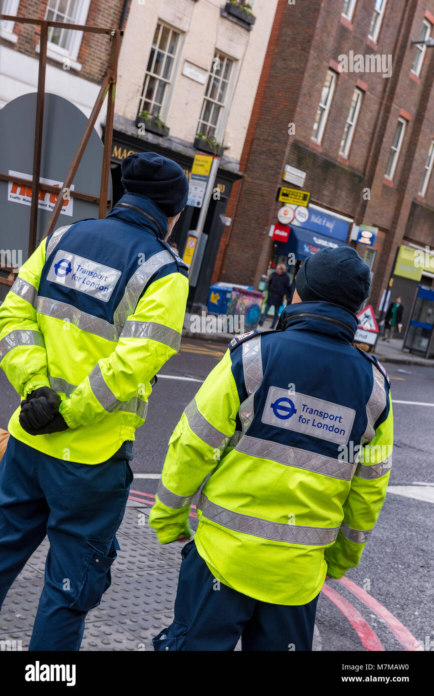 transport for london officials or workers marshalling and controlling ...