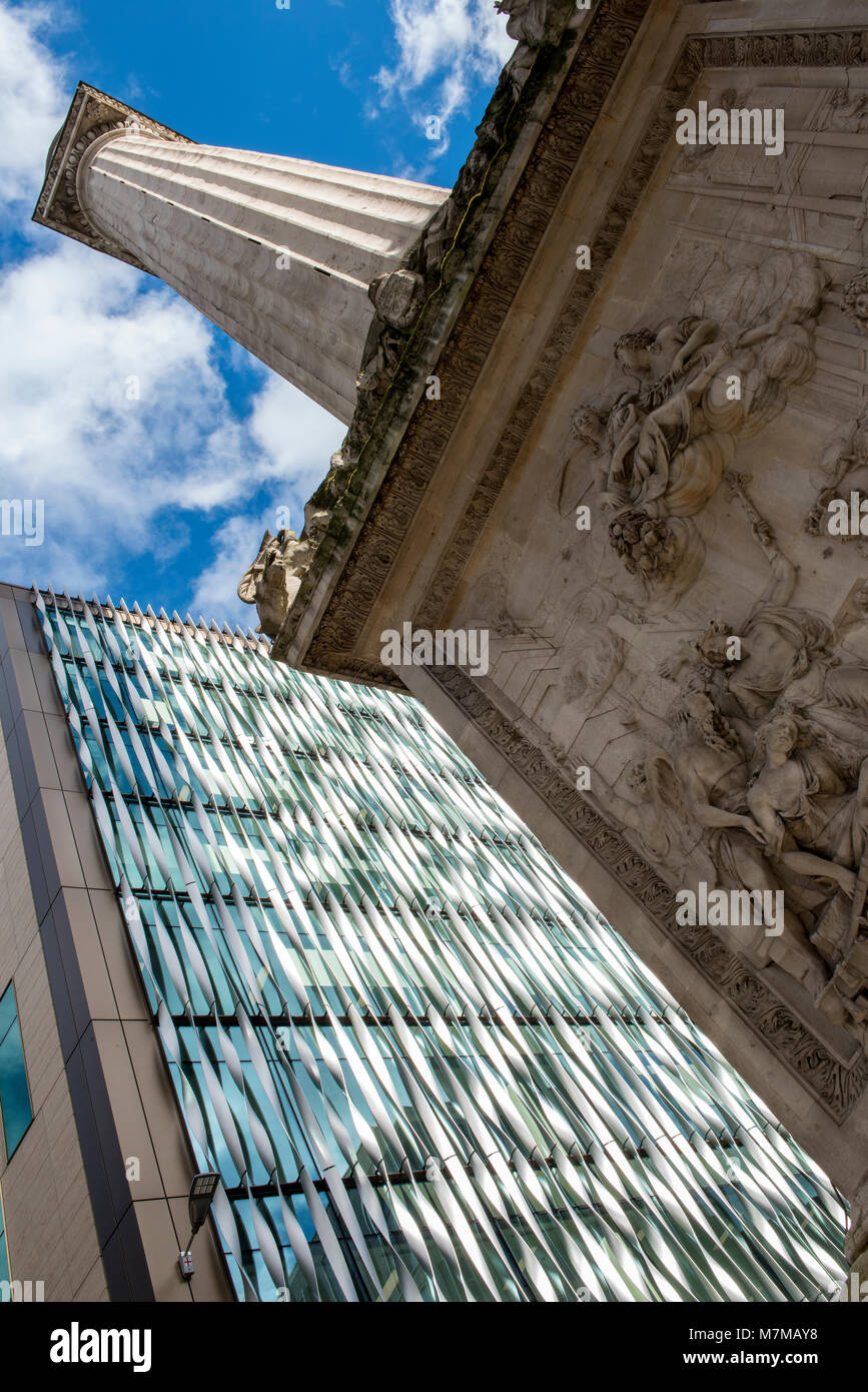 An abstract, different or unusual viewpoint or angle of the monument ...