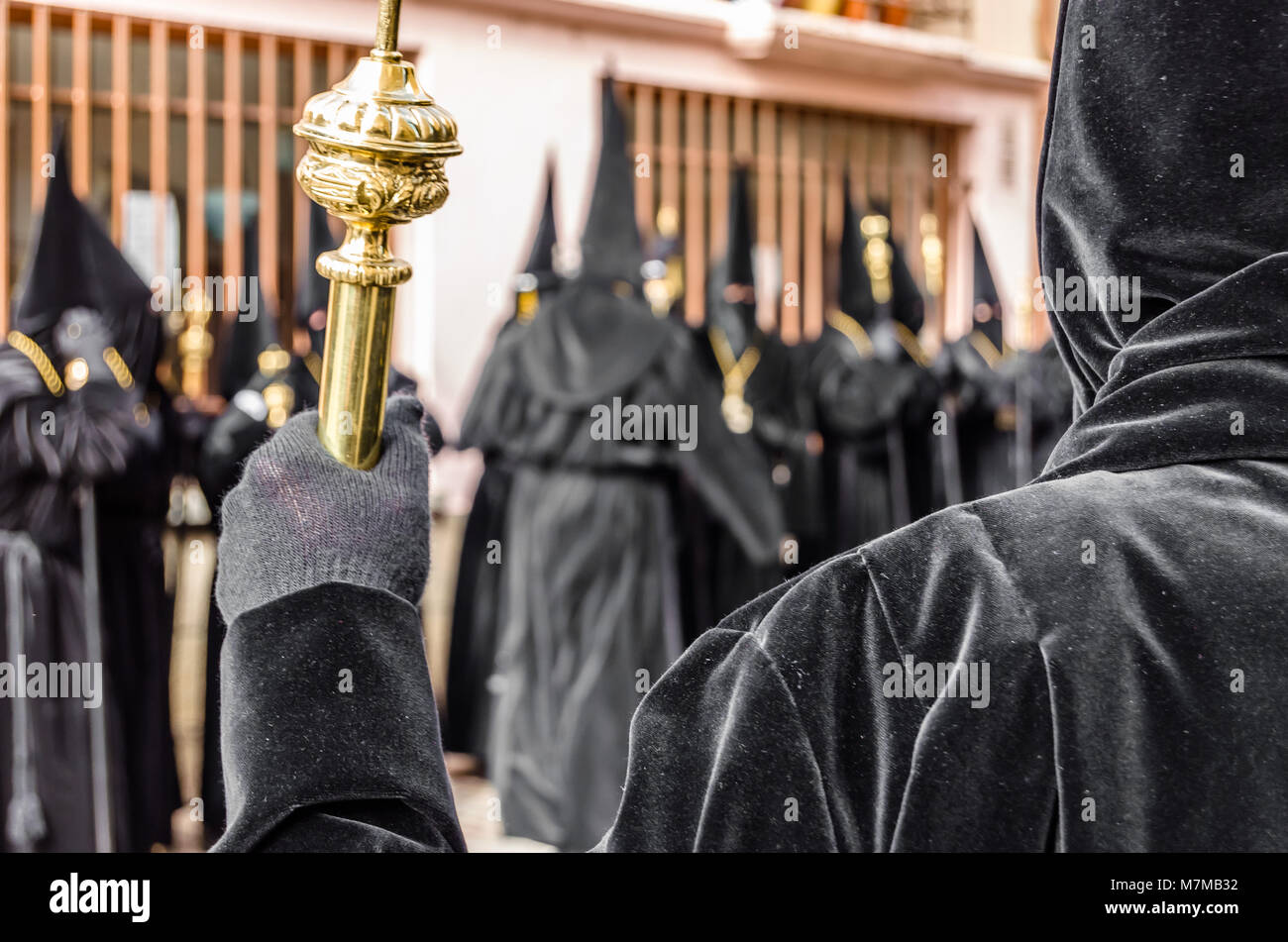 Detail of a traditional Spanish Holy Week procession Stock Photo - Alamy