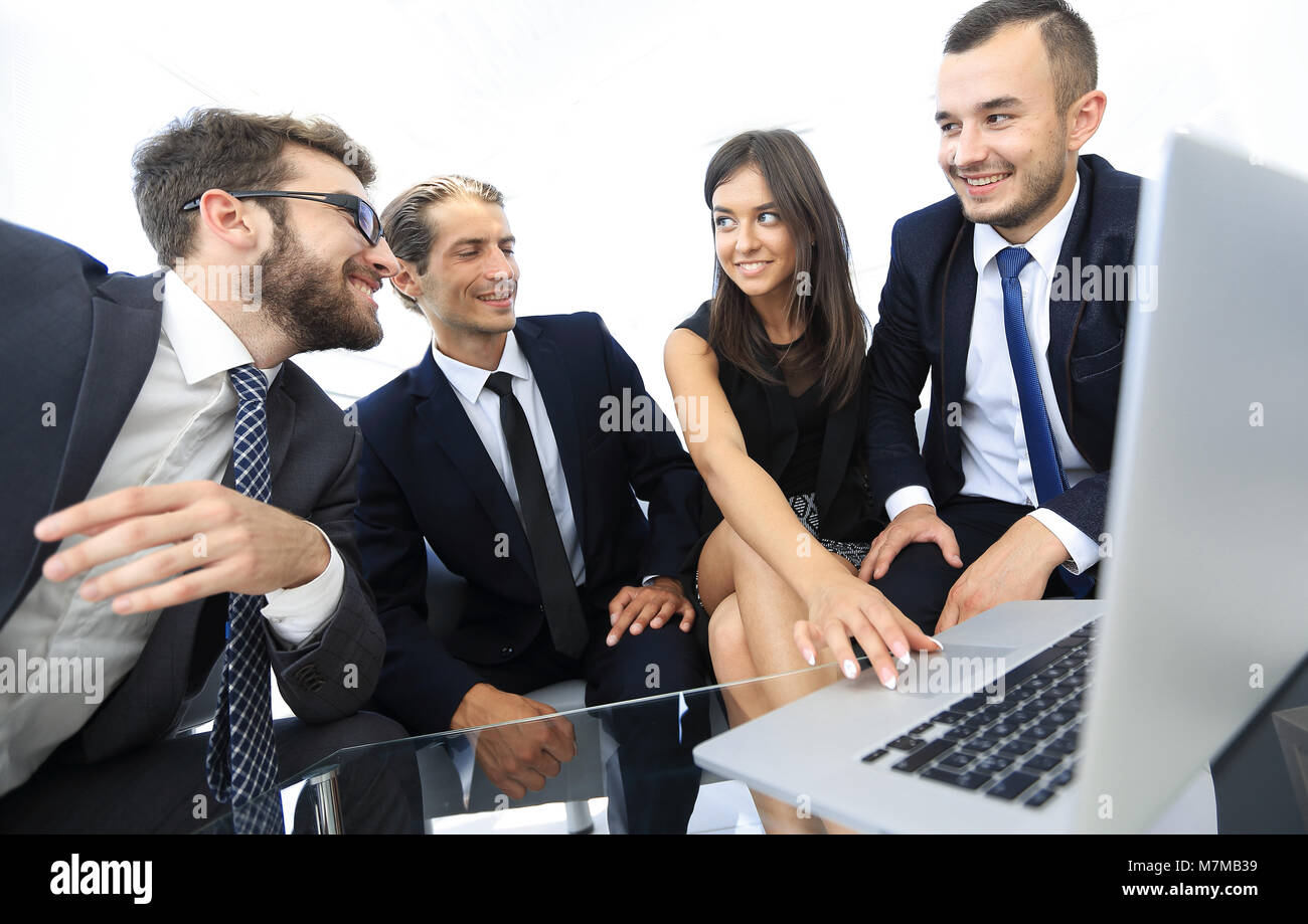 closeup.business team working on laptop Stock Photo - Alamy