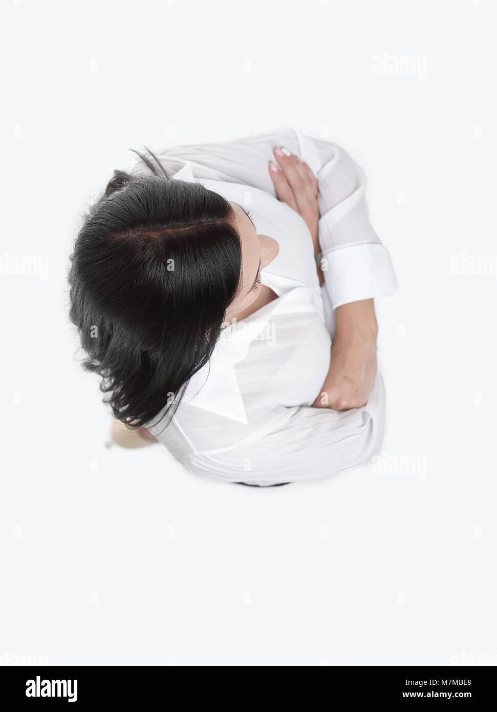 view from above. young business woman looking forward Stock Photo - Alamy