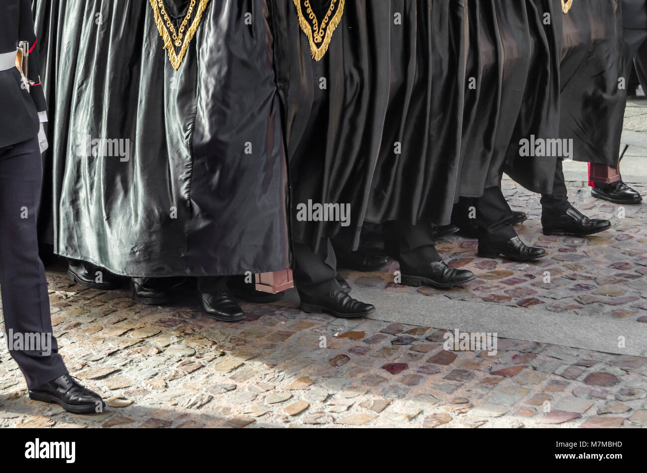 Detail of a traditional Spanish Holy Week procession Stock Photo - Alamy