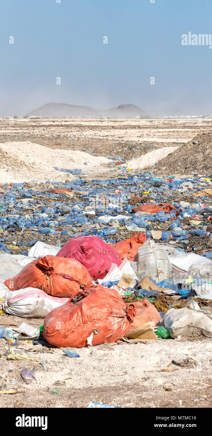 in ethiopia africa the discard garbage and plastic bottle near the city ...
