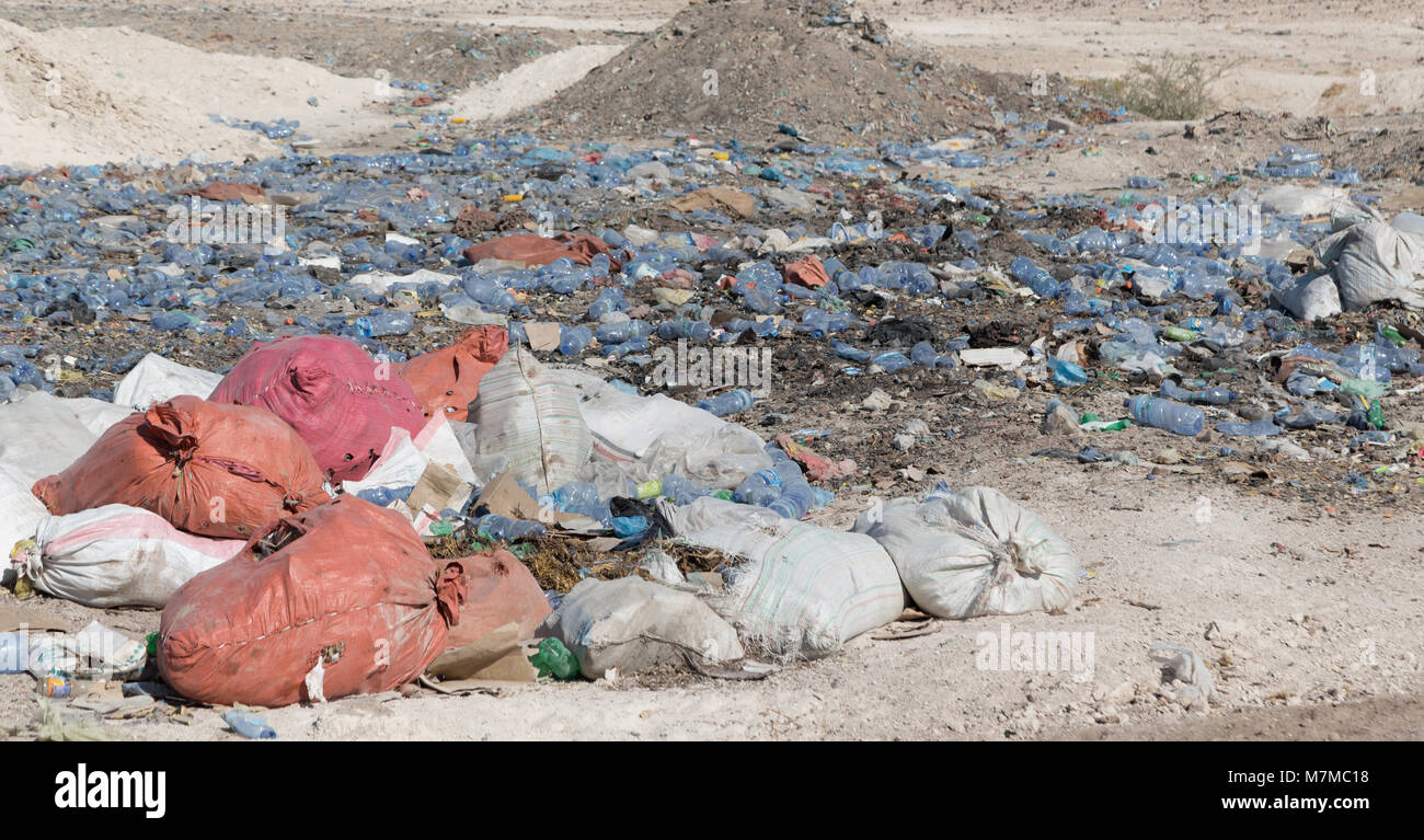 in ethiopia africa the discard garbage and plastic bottle near the city ...